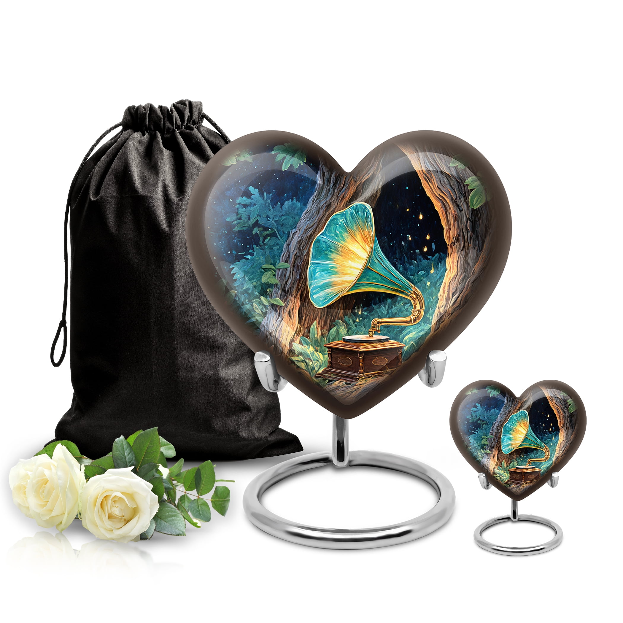 SABURIAL Gramophone Urn - Unique Handmade Decorative Memorial Cremation ...