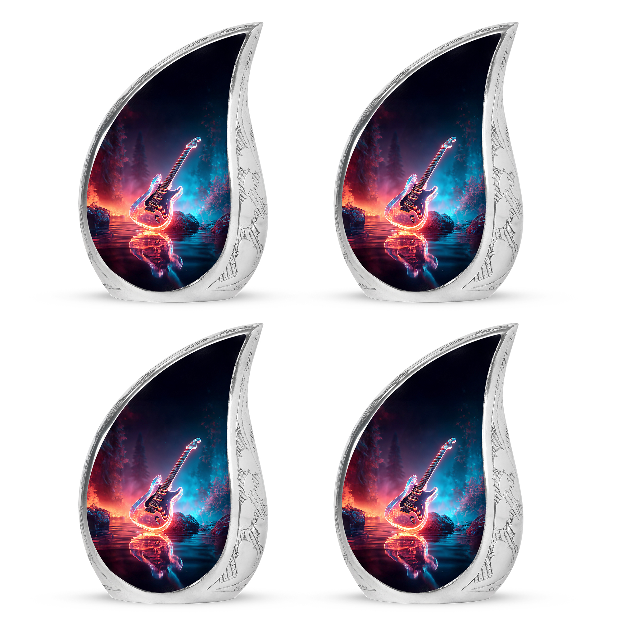 SABURIAL Guitar Urn - Human Remains Urn - 3 Inch - Pack of 4 - Memorial ...