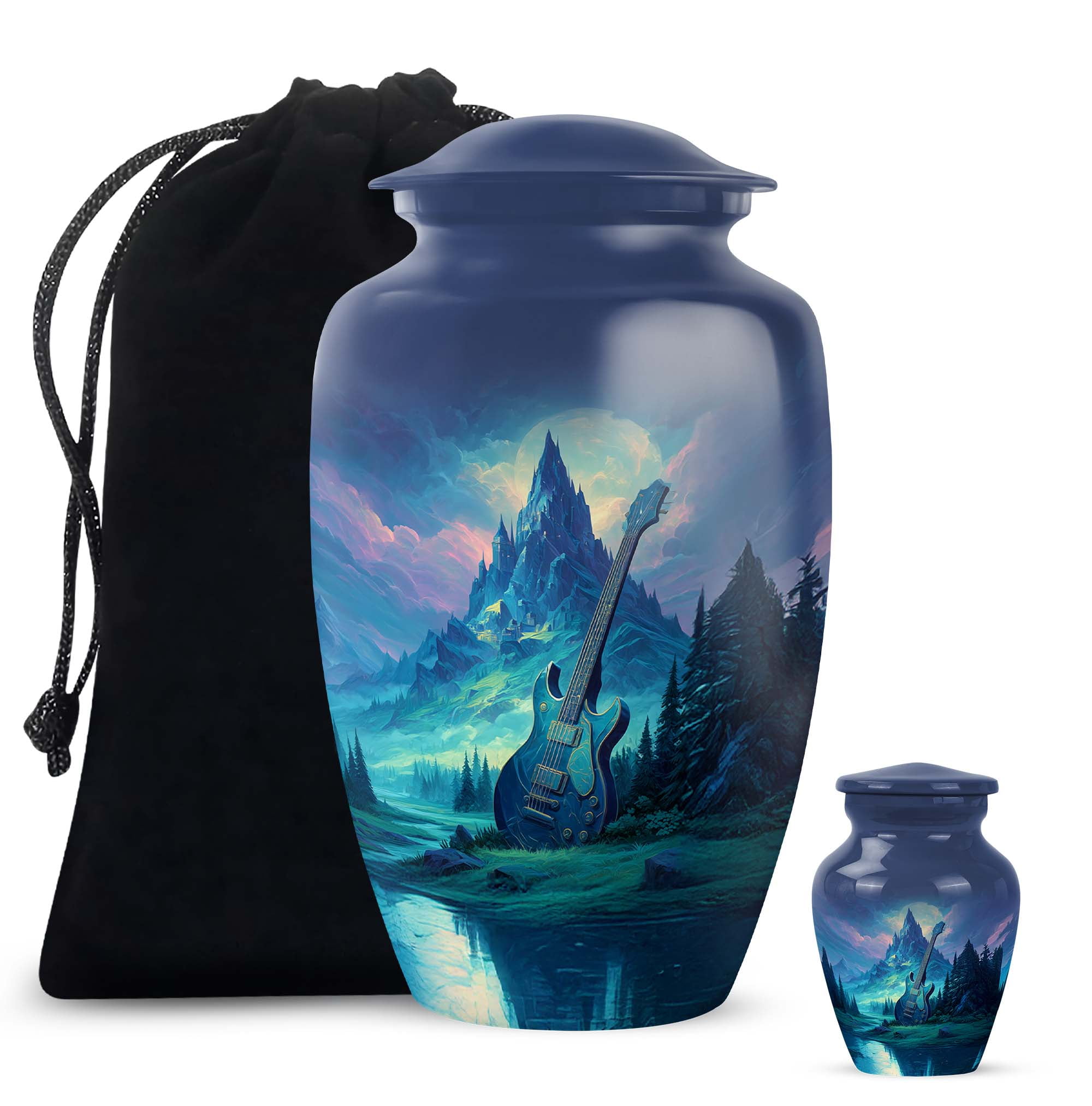 SABURIAL Guitar Urn - Memorial Ashes for Adult - Combo 1 - Large with 3 ...