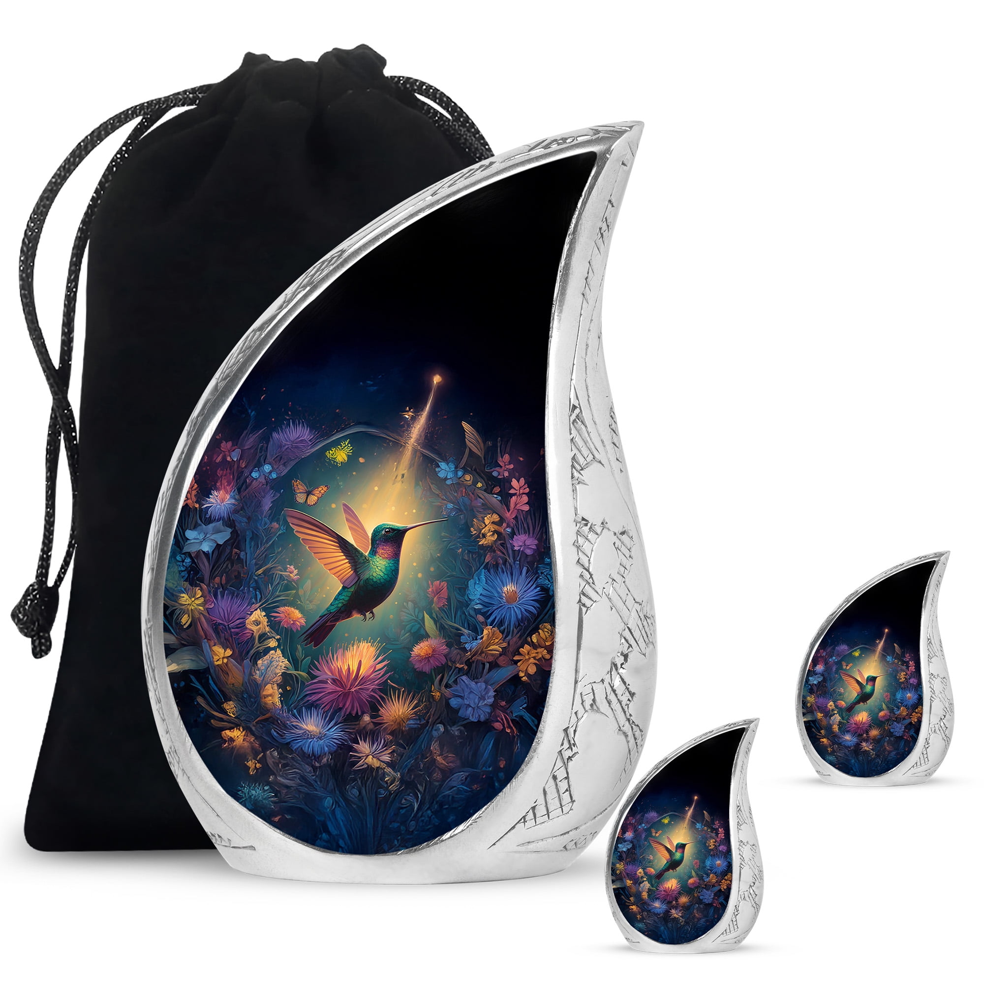 SABURIAL Humming Bird Urn - Funeral Urn - Combo 2 - Large with 3 Inch ...