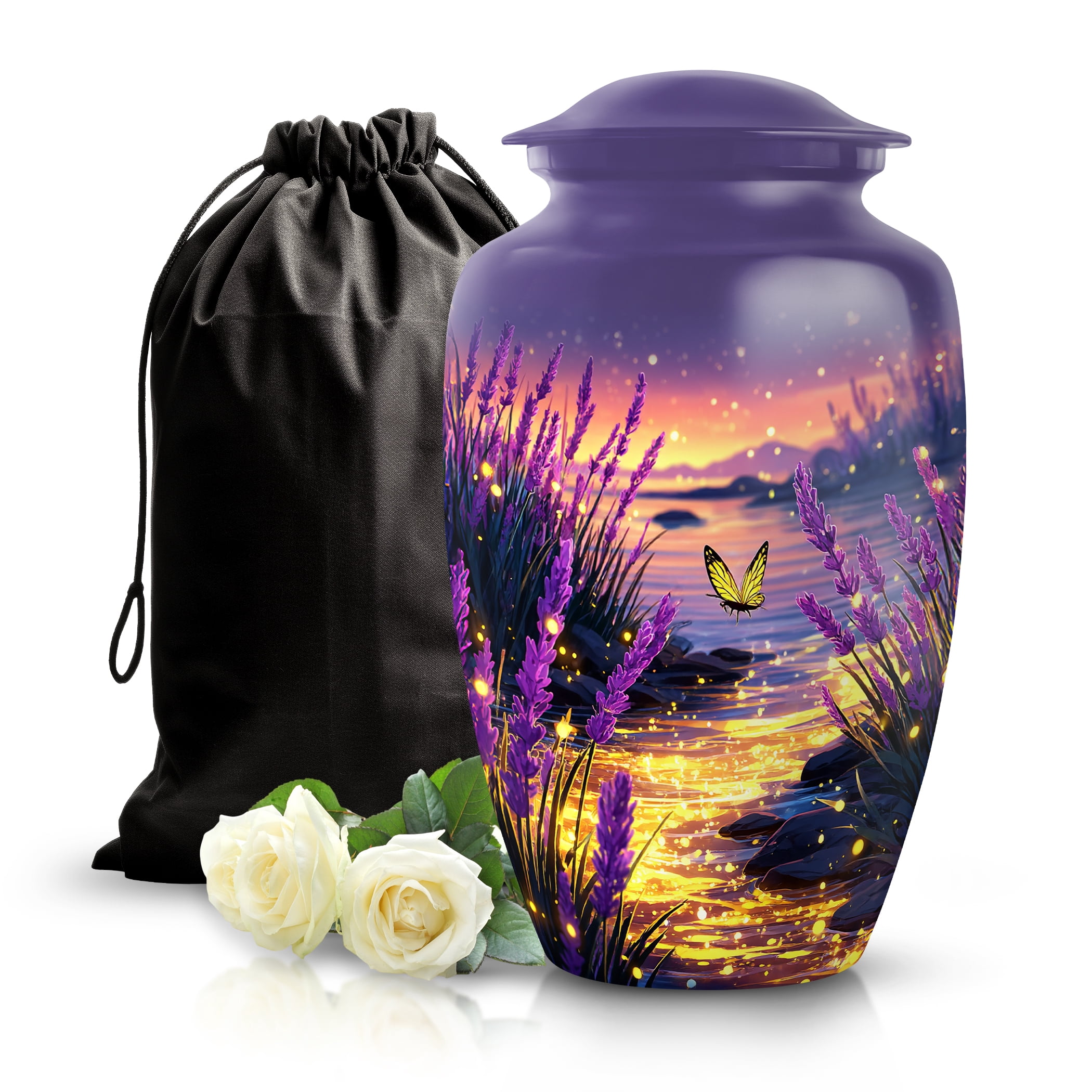 SABURIAL Lavender Grass Urn - Decorative Handmade Burial Urn For Human ...