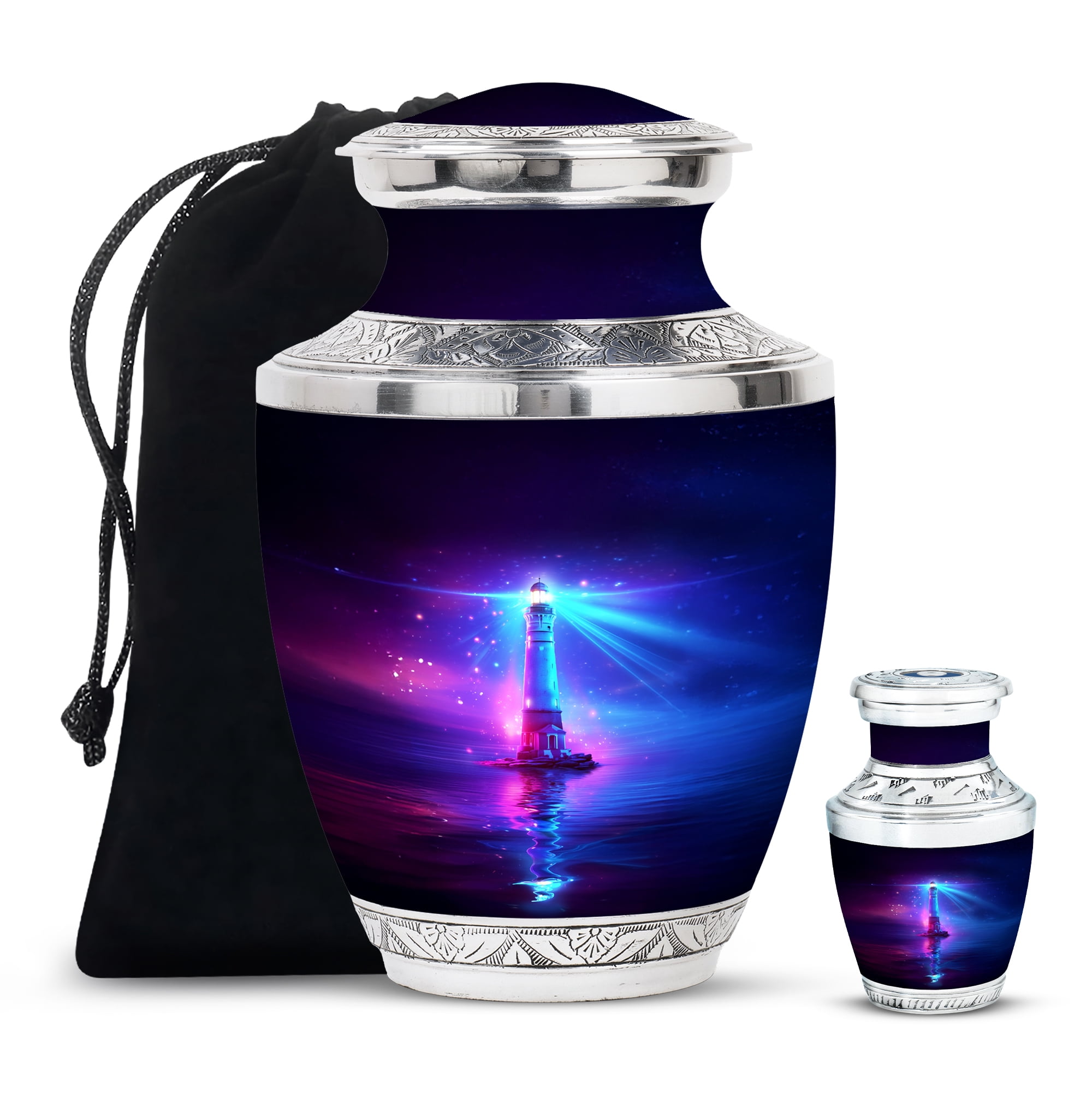 SABURIAL Lighthouse Urn - Decorative For Human Ash - Combo 1 - Large ...