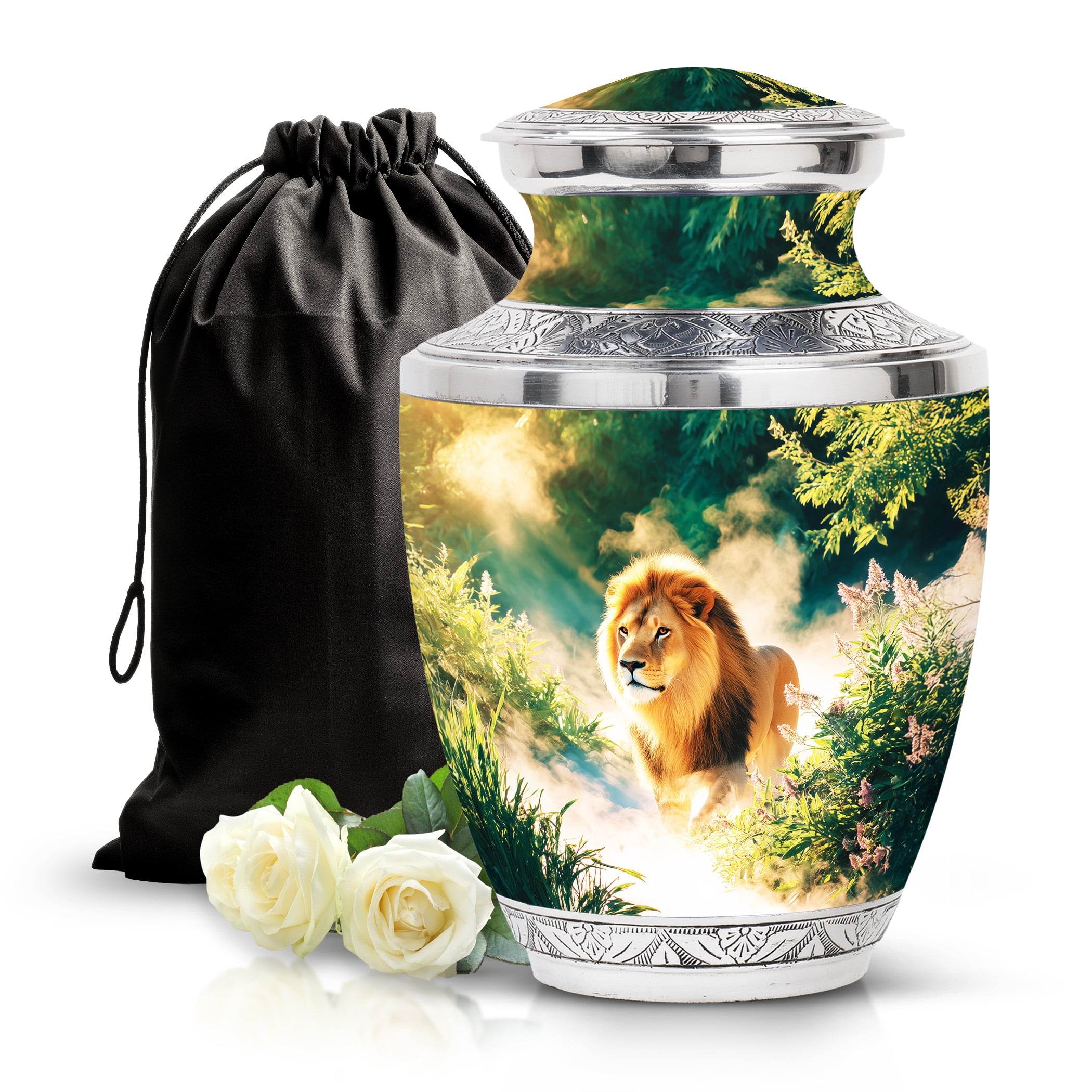 SABURIAL Lion Urn - Burial Urns For Male & Female Ash - Decorative Urn ...