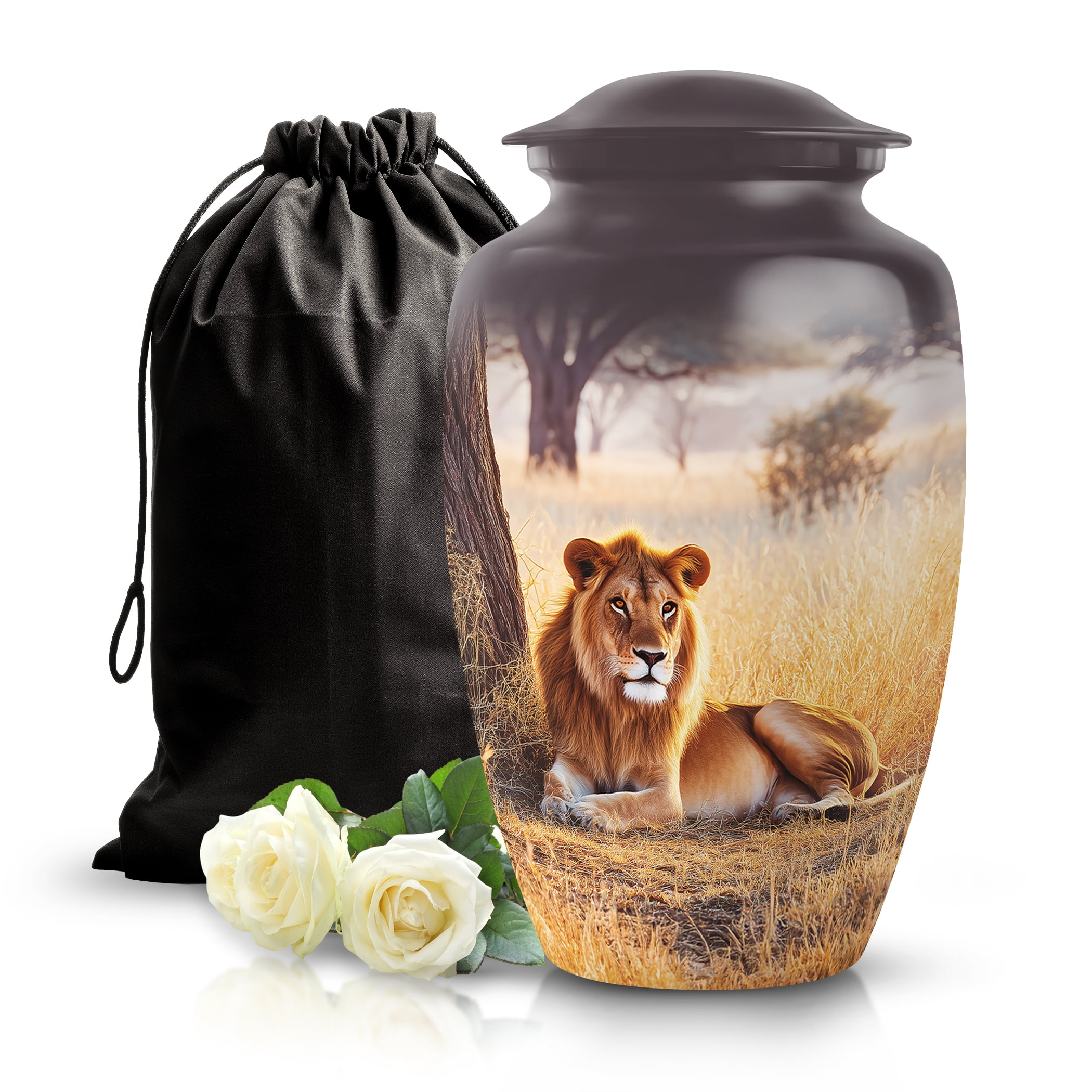 SABURIAL Lion Urn - Large Decorative Urn - Decorative Burial Urns For ...