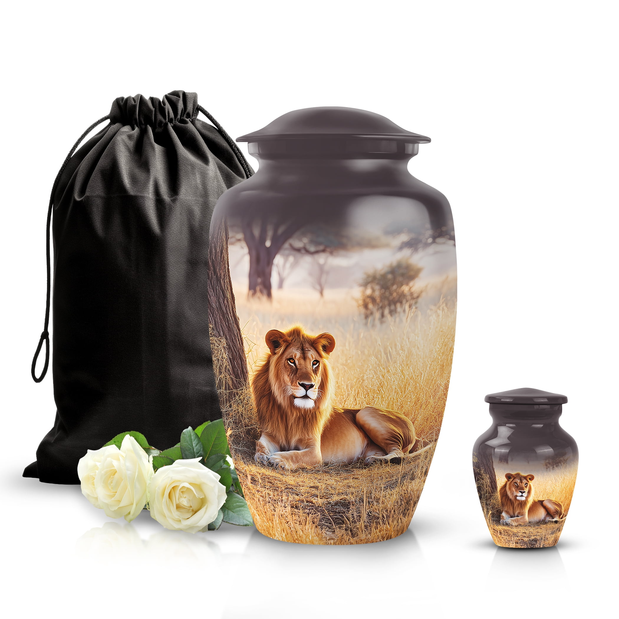 SABURIAL Lion Urn - Little Urn For Male & Female Ash - Keepsake ...