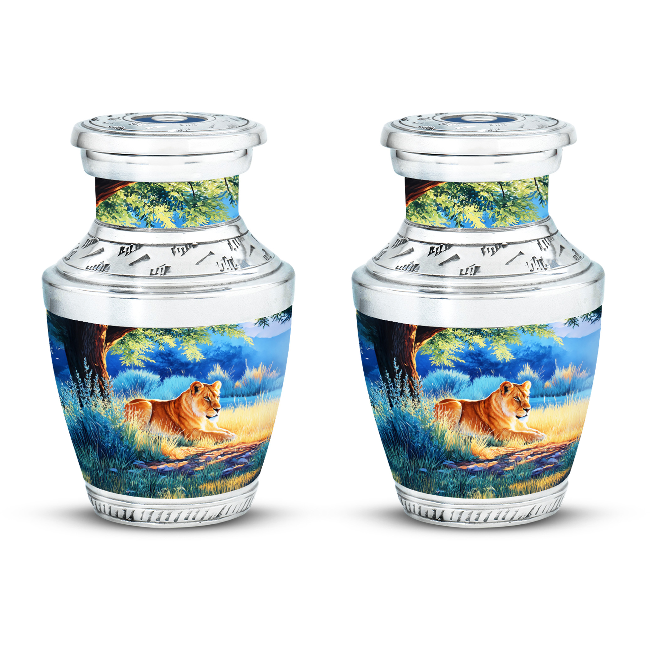 SABURIAL Lion Urn - Mini Cremation Urn For Human Adult Ashes - Memorial ...