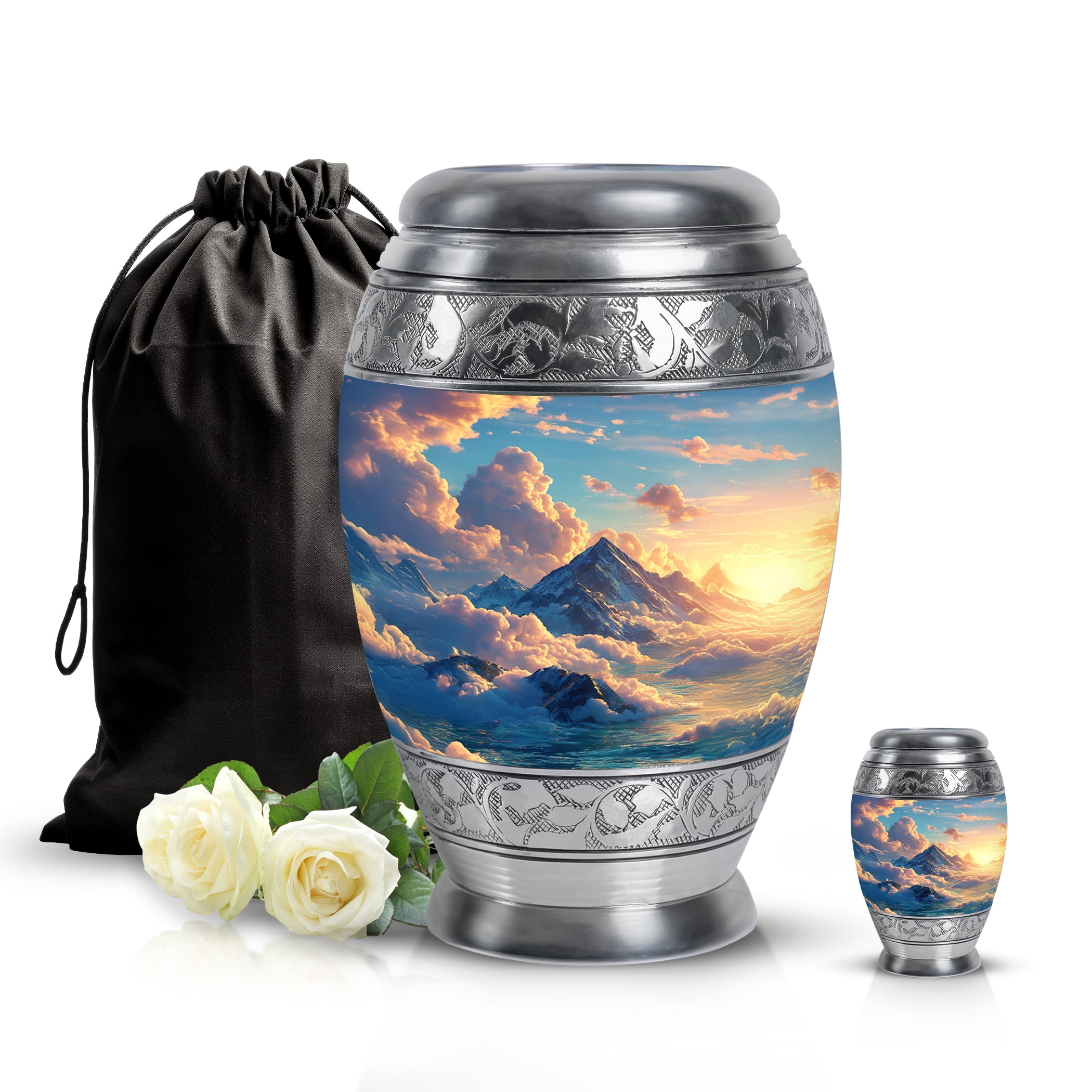 SABURIAL Mountain Urn - Human Remains Urn - Combo - 10 Inch Large With ...
