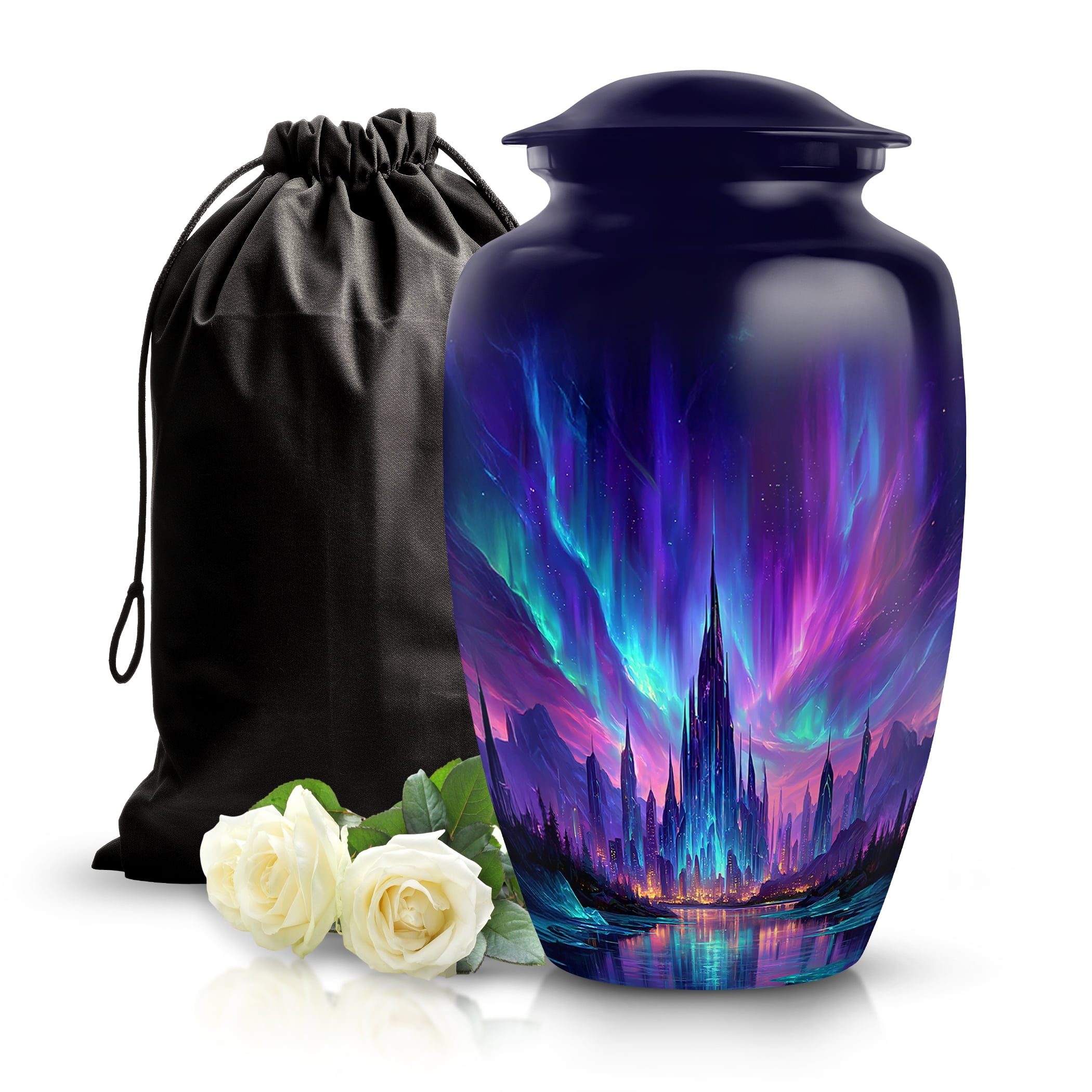SABURIAL Northern Lights Urn - Large Cremation Urn For Adult Male ...