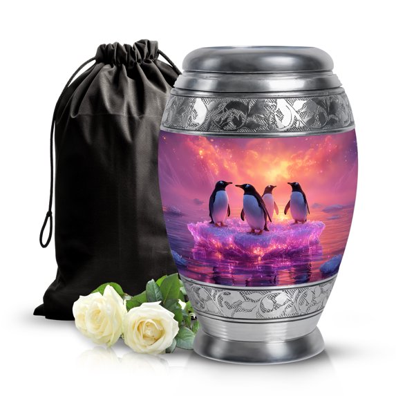 SABURIAL Penguin Urn - Burial Decorative Urn - 10 Inch - Large With ...
