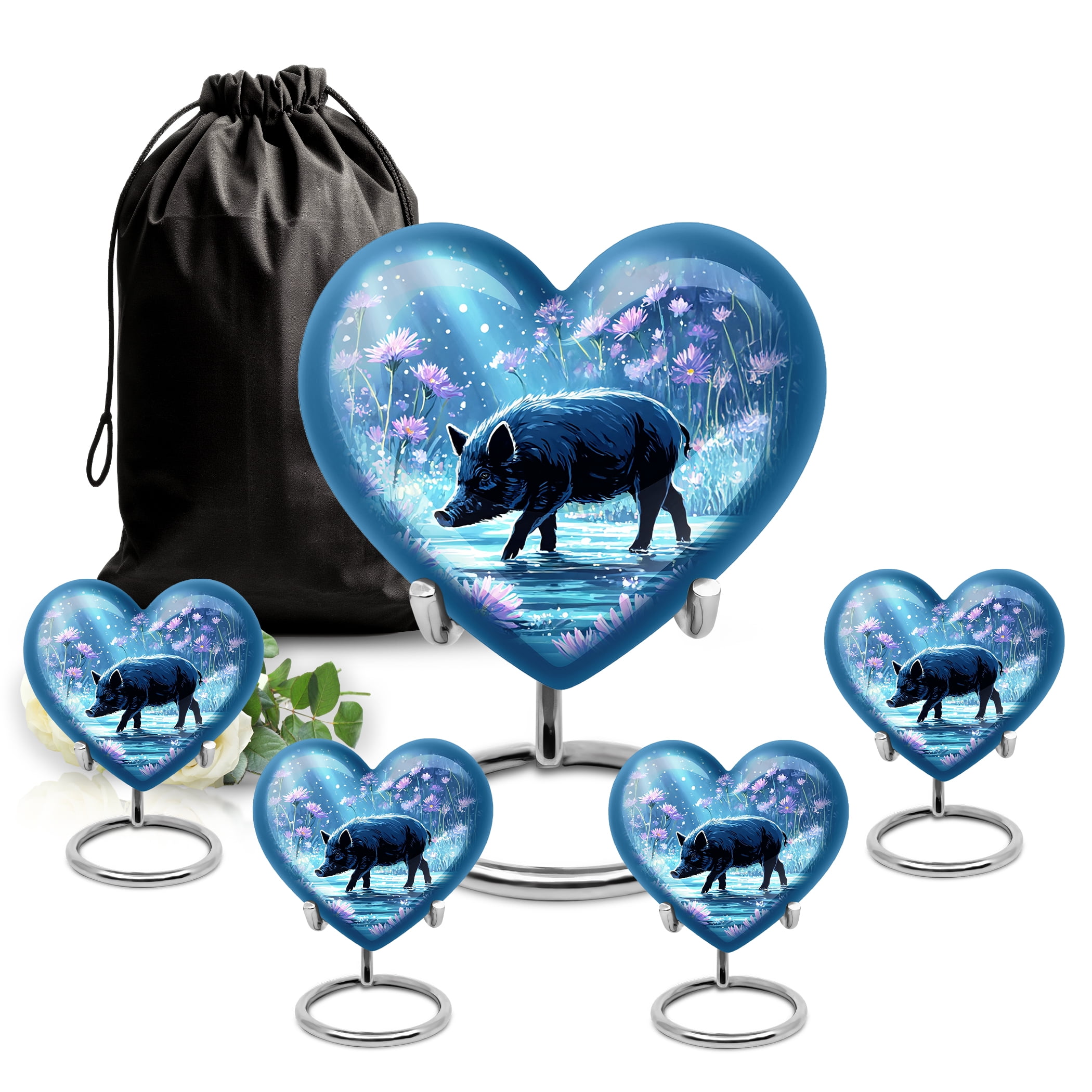SABURIAL Pig Urn - Unique Urn - Combo - 8 Inch Large With 3 Inch ...