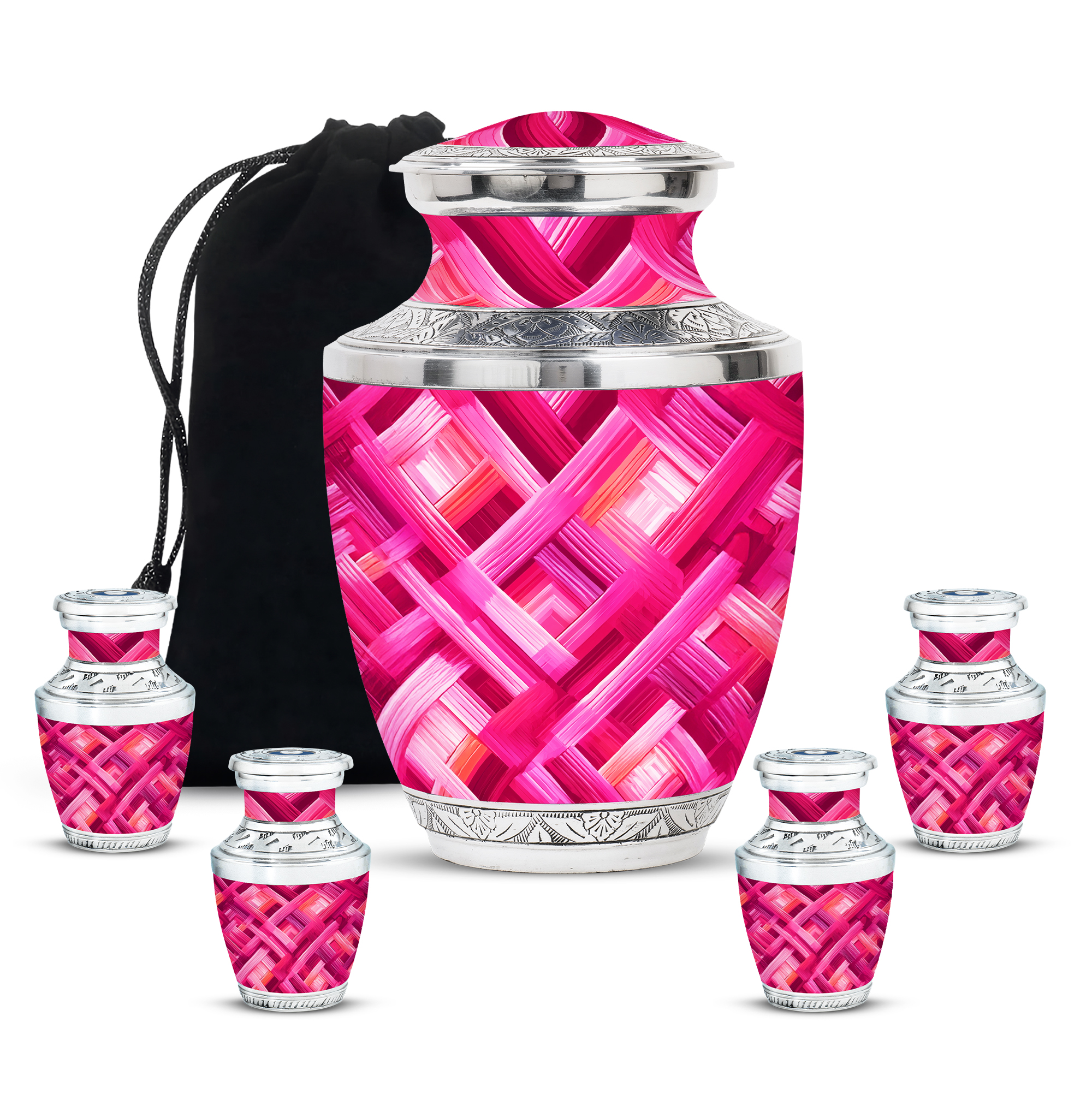 SABURIAL Pink Urn - Unique Urns - Combo 3 - Large With 3 Inch Pack Of 4 ...
