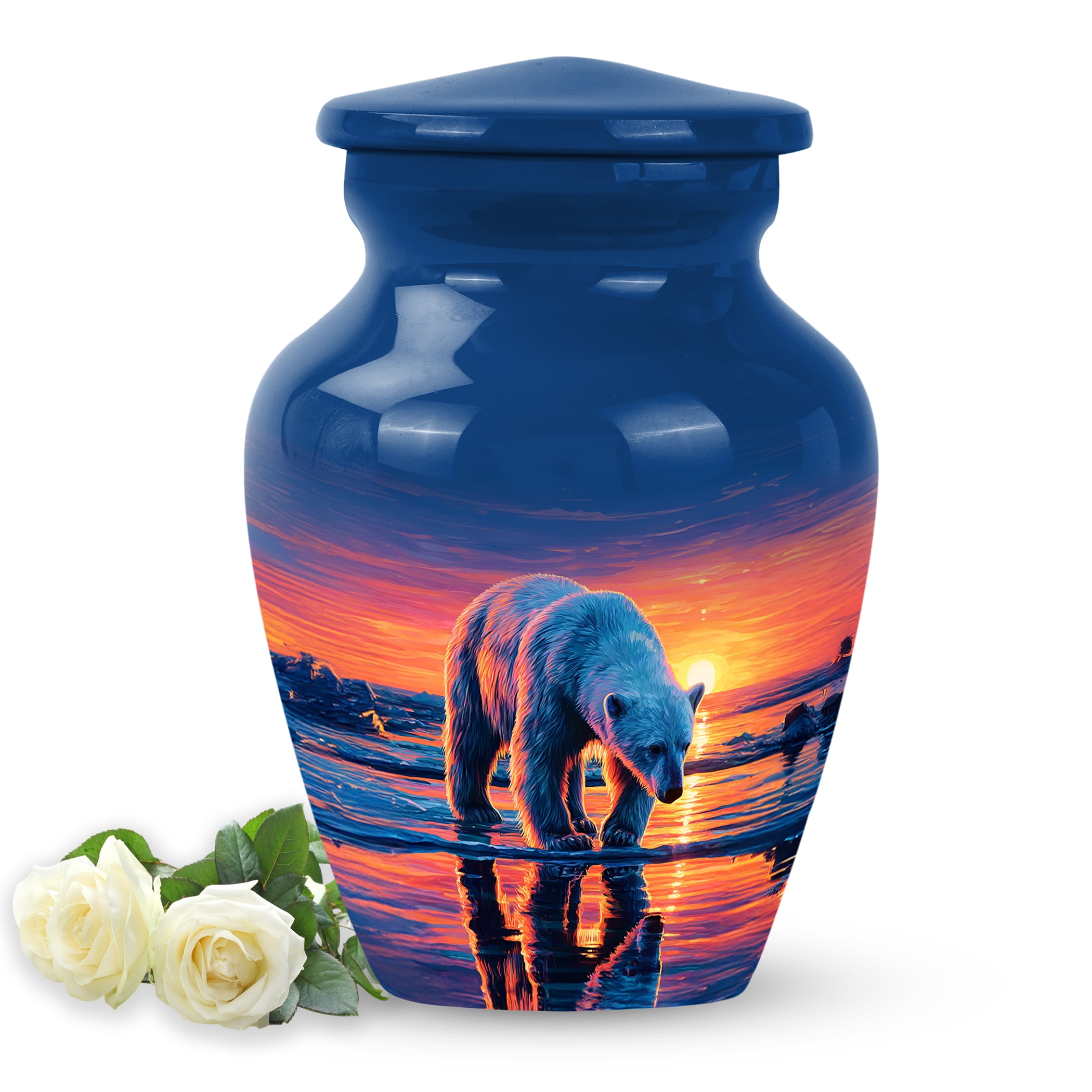 SABURIAL Polar Bear Urn - Handmade Burial Urn for Men & Women Ashes ...