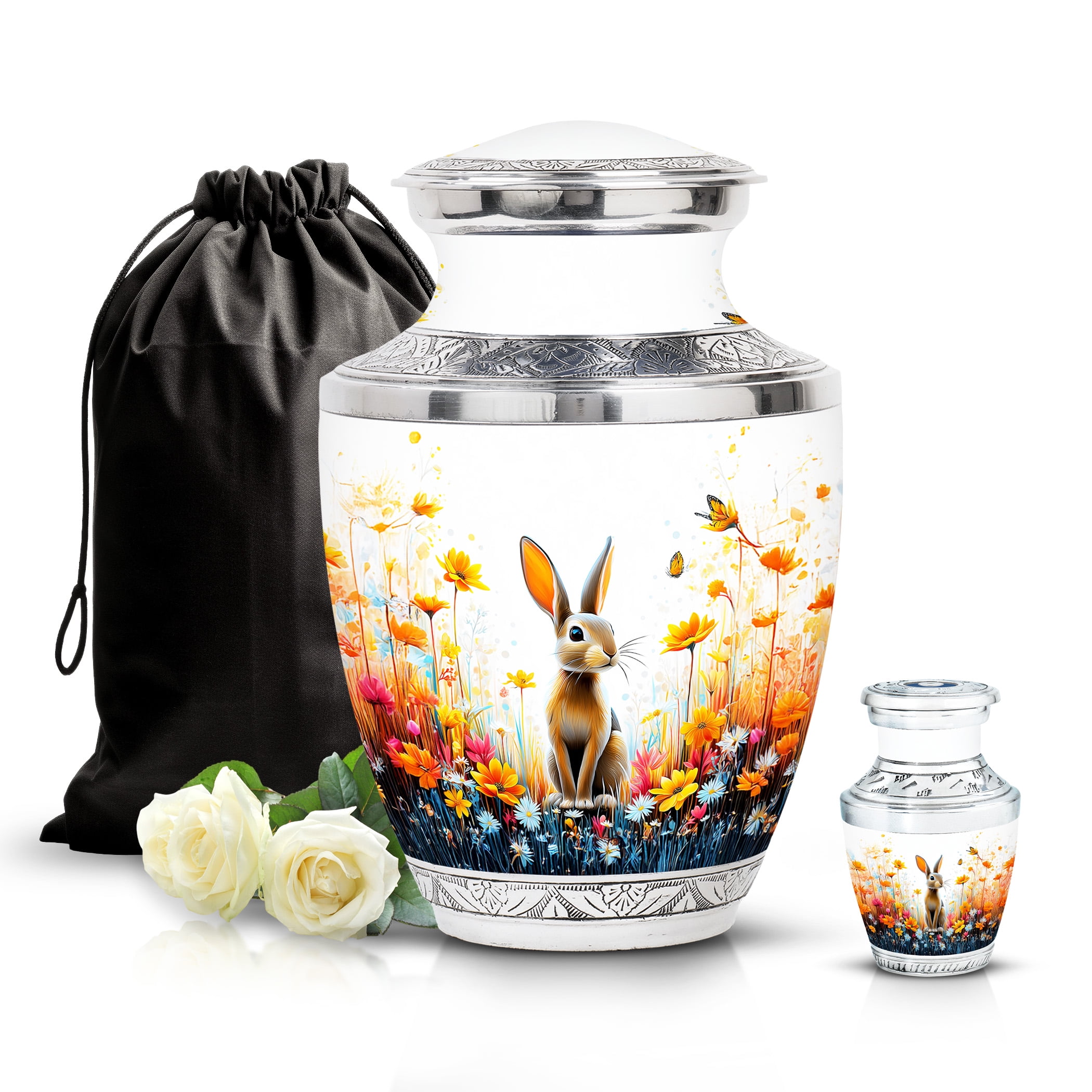 SABURIAL Rabbit Urn - Funeral Urns For Adult Ash - Small Memorial Urn ...