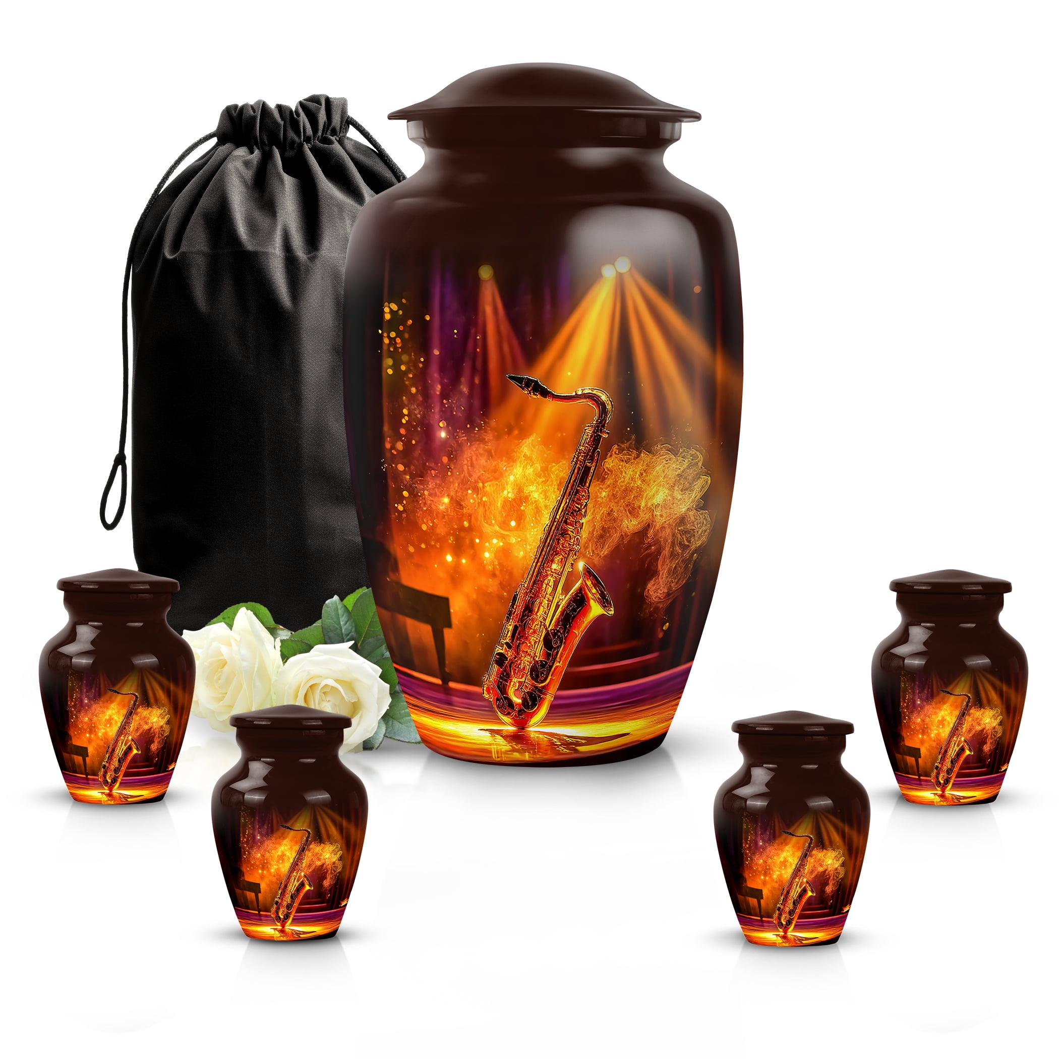 SABURIAL Saxophone Urn - Beautiful Memorial Burial Urns & Mini Keepsake ...