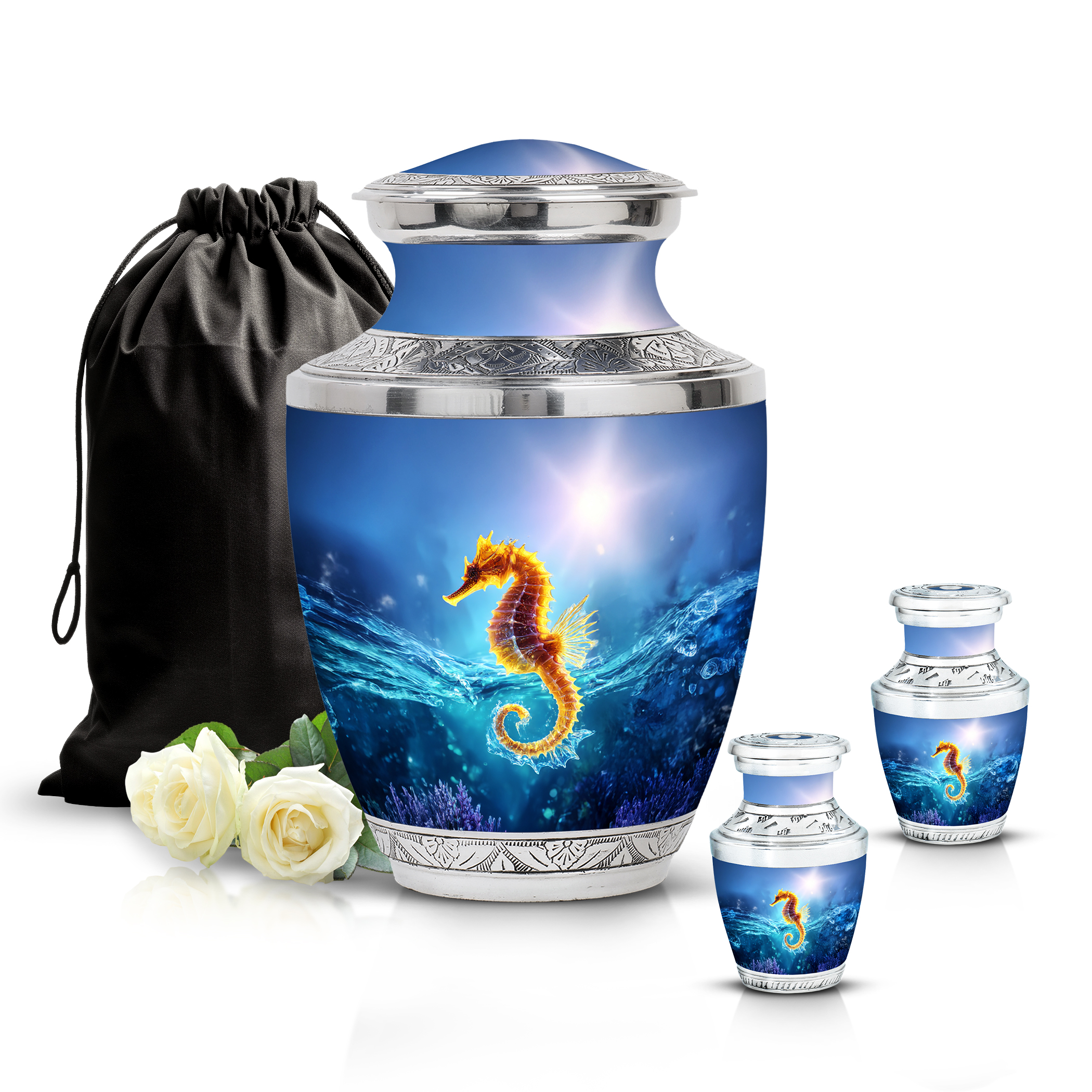 SABURIAL Sea Horse Urn - Beautiful Cremation Urns for Human Remains ...