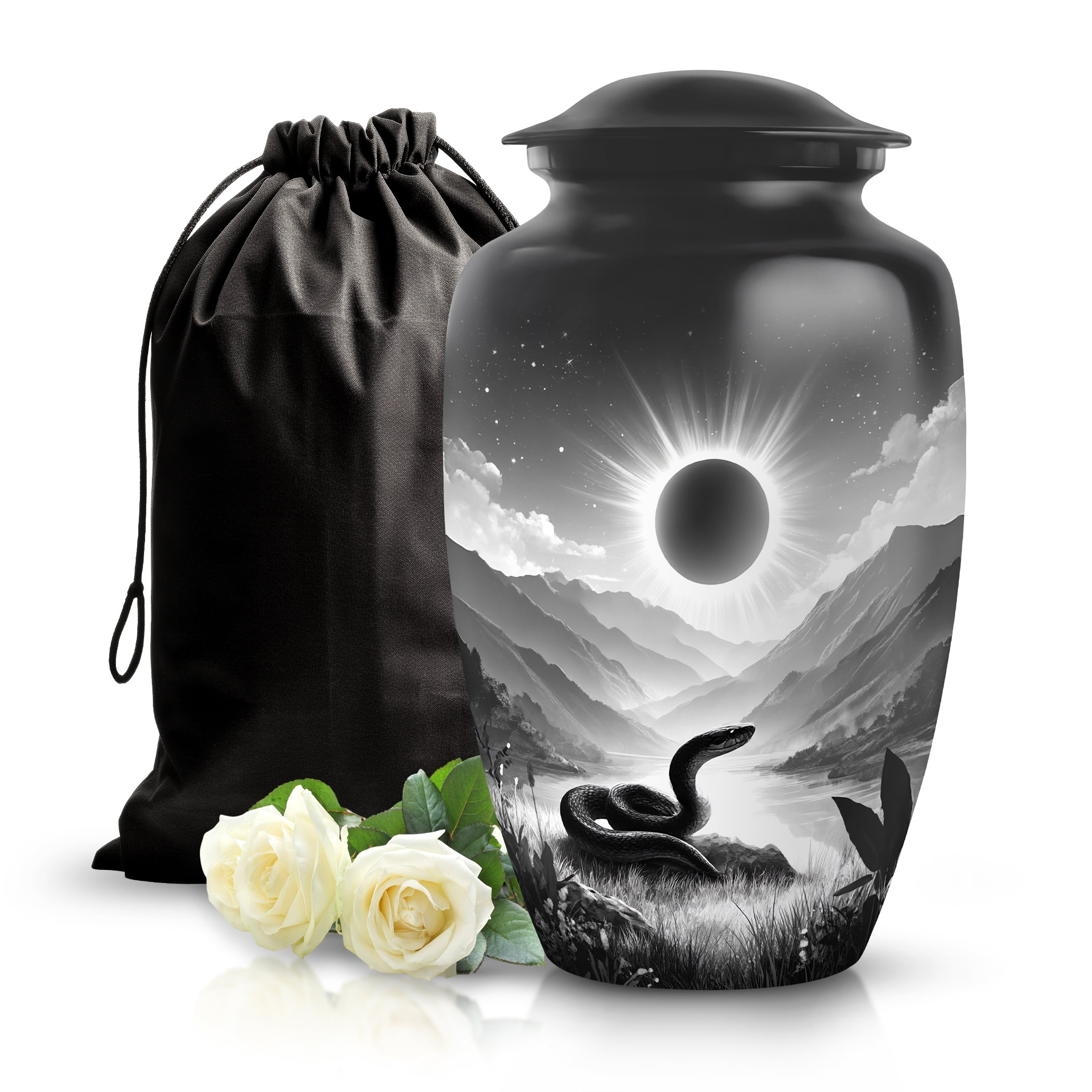 SABURIAL Snake Urn - Decorative Handmade Cremation Urn For Human Ash ...