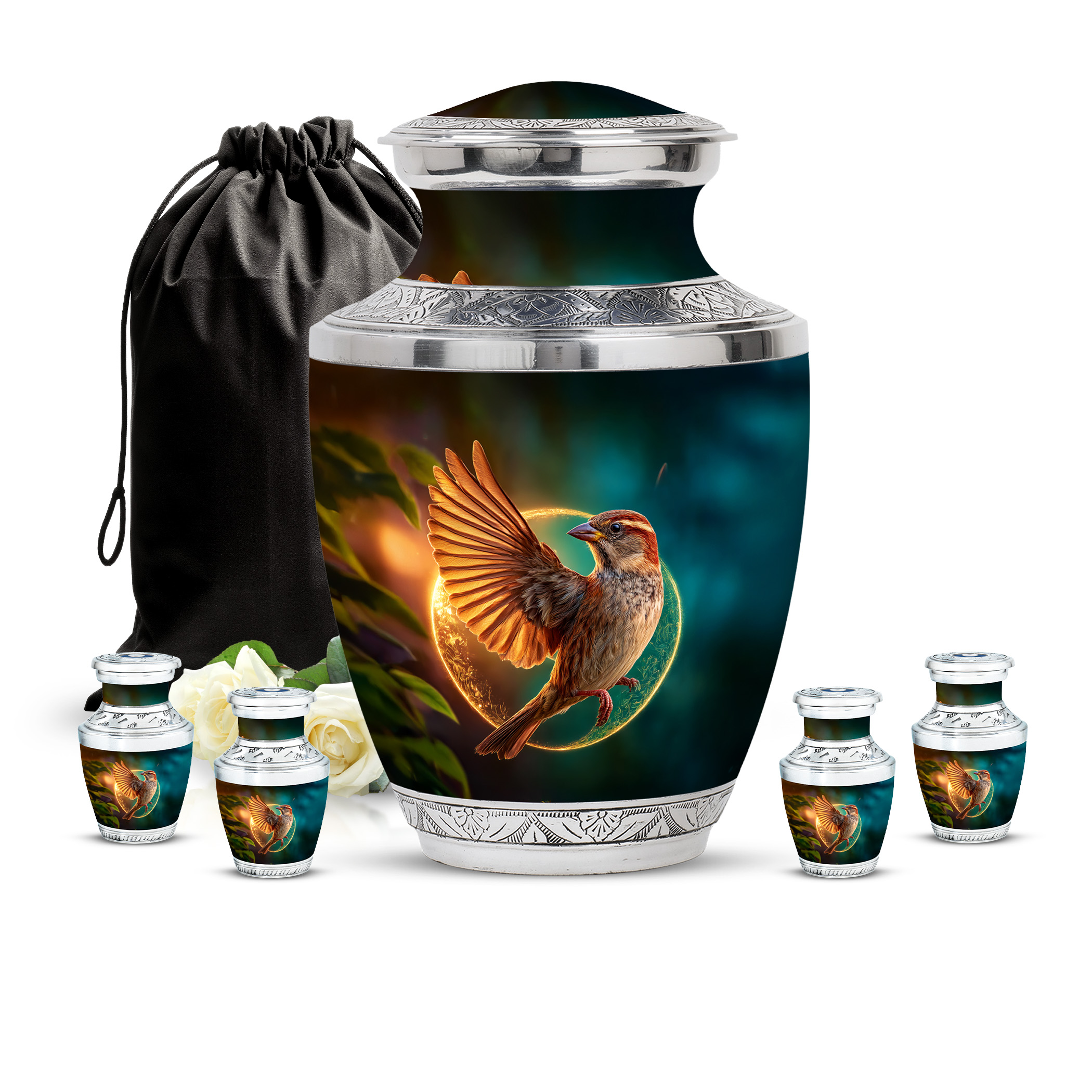 SABURIAL Sparrow Urn - Human Urns For Mom & Dad - Memorial Ashes For ...