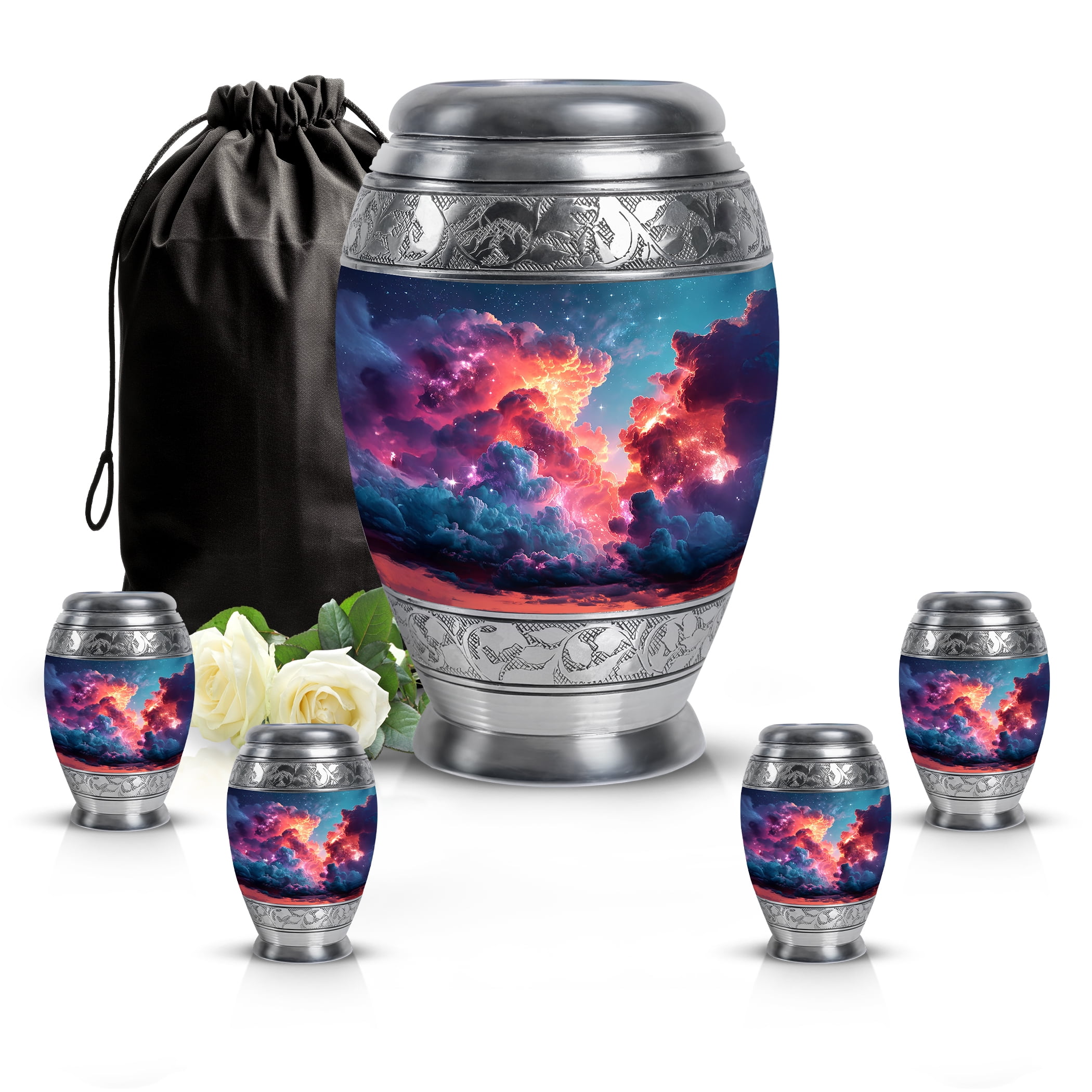 SABURIAL Star Galaxy Urn - Mini Urn For Human Ashes - Combo - 10 Inch ...