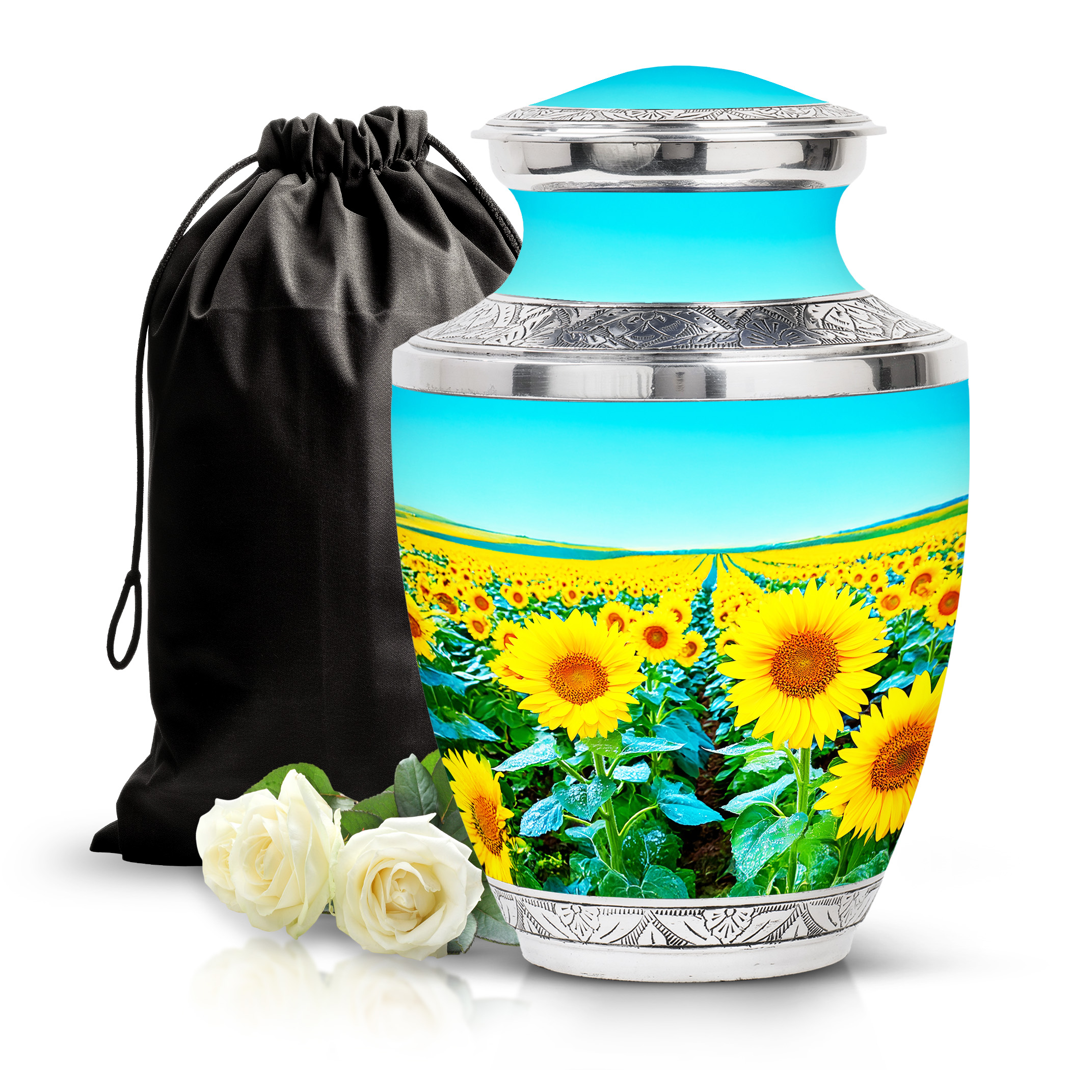 SABURIAL Sunflower Urn - Cremation Urns For Adult Human - 10 Inch ...