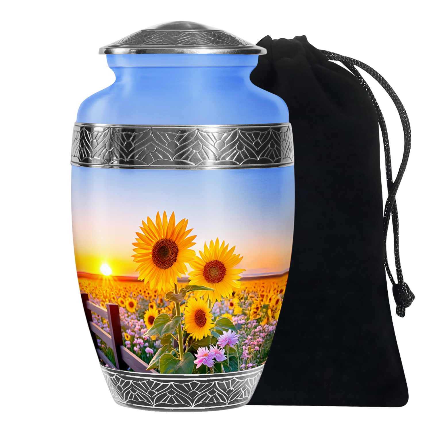 SABURIAL Sunflower Urn - Handcrafted Burial Urn For Male & Female Ash ...
