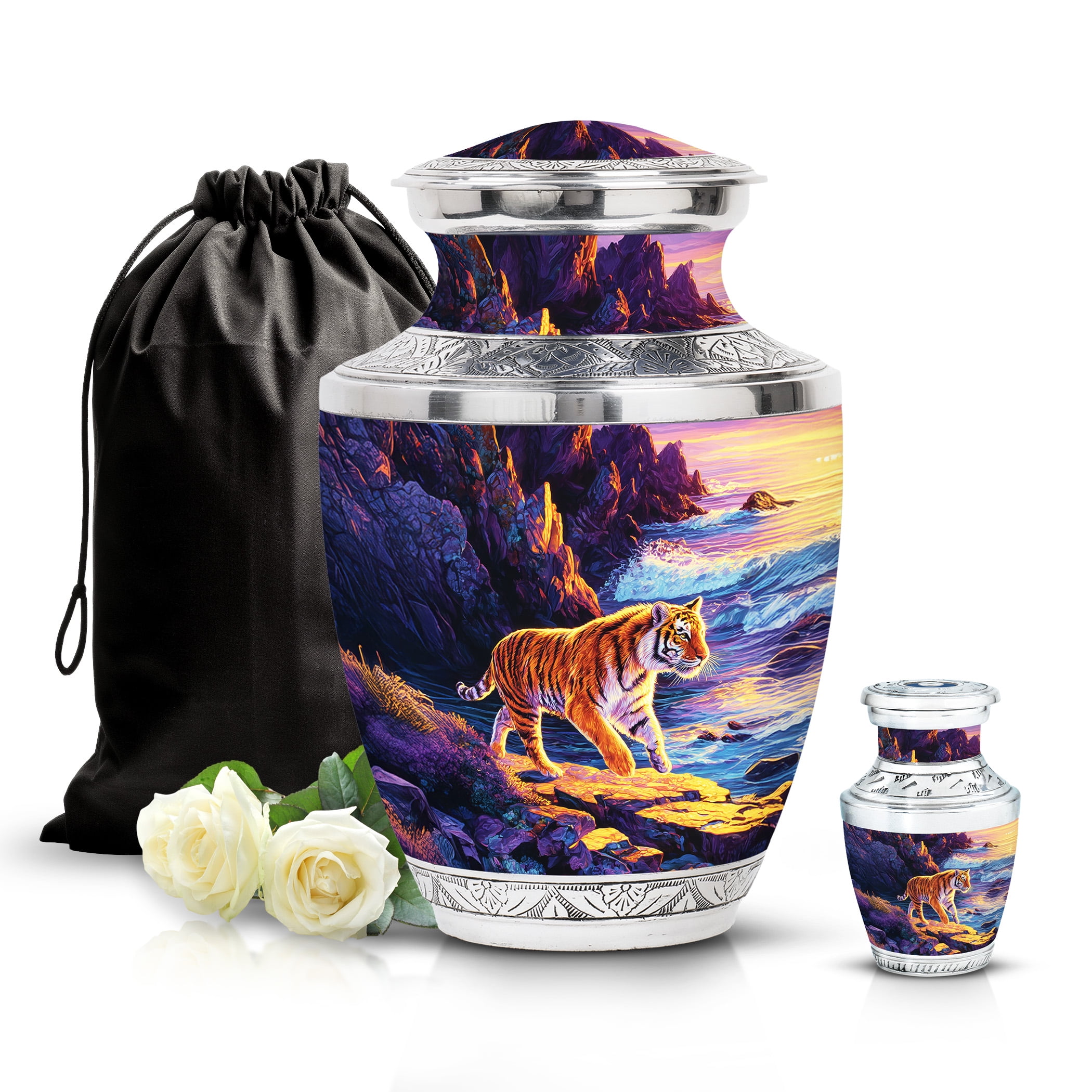 SABURIAL Tiger Urn - Decorative Urn For Mom & Dad Ashes - Cremation ...