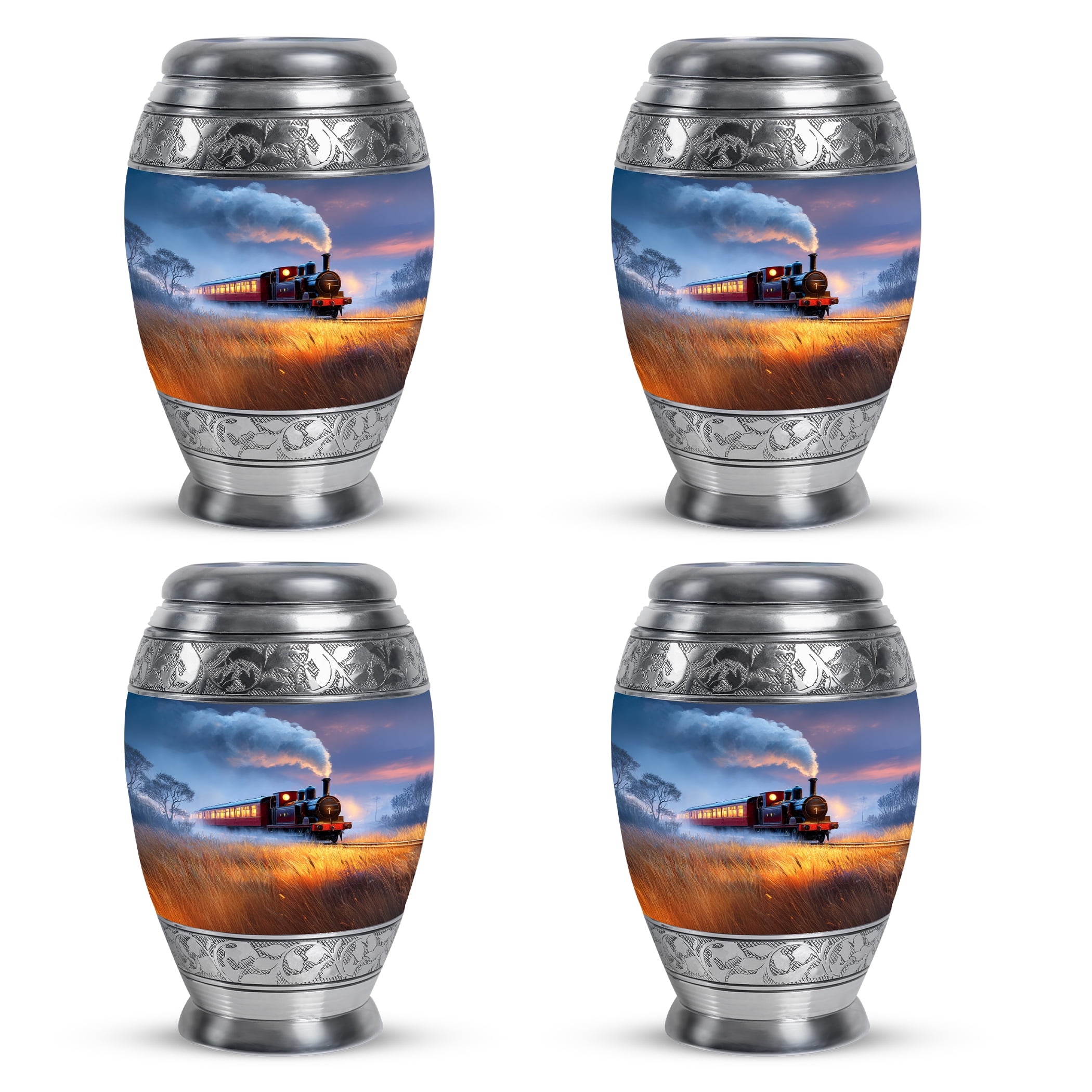 SABURIAL Train Urn - Memorial Urn Ash - 3 Inch - Pack Of 4 - Decorative ...