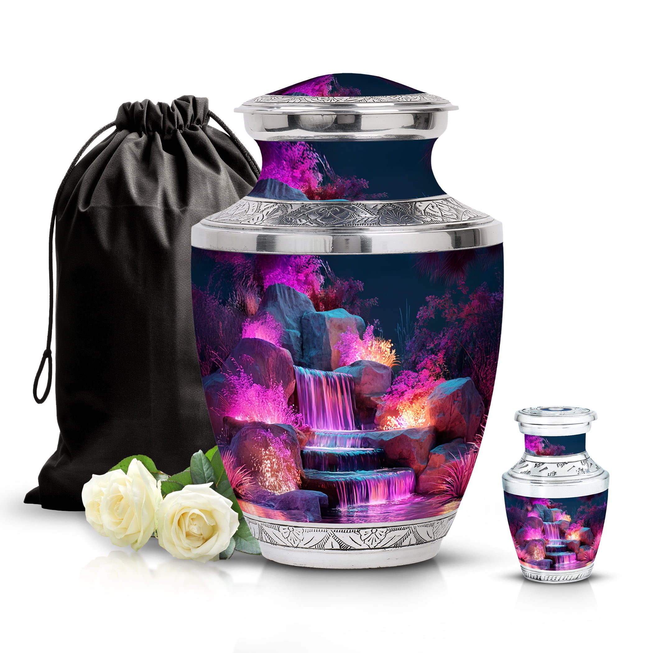 SABURIAL Waterfall Urn - Beautiful Handcrafted Funeral Tribute for ...