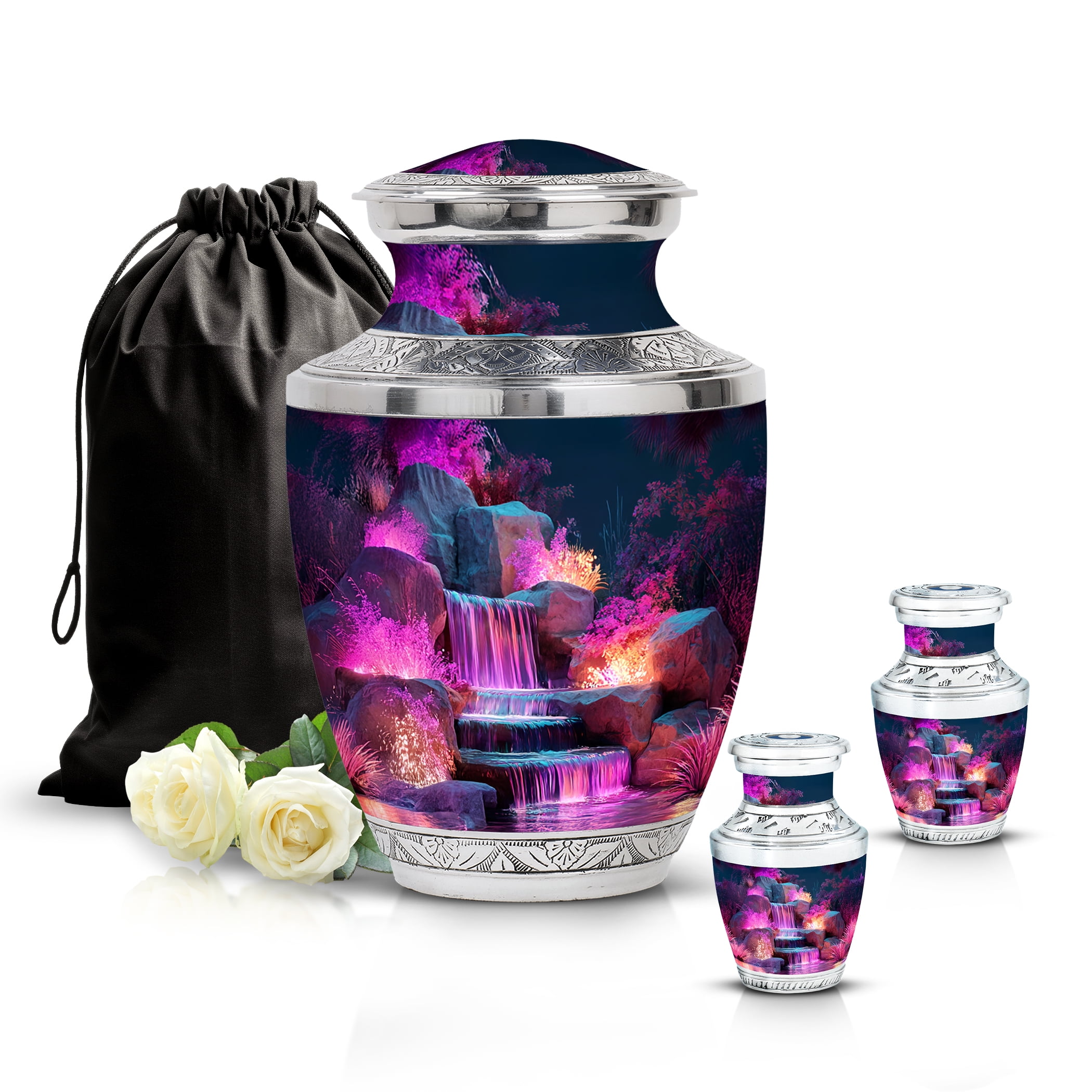 SABURIAL Waterfall Urn - Elegant Handcrafted Funeral Tribute Urn for ...
