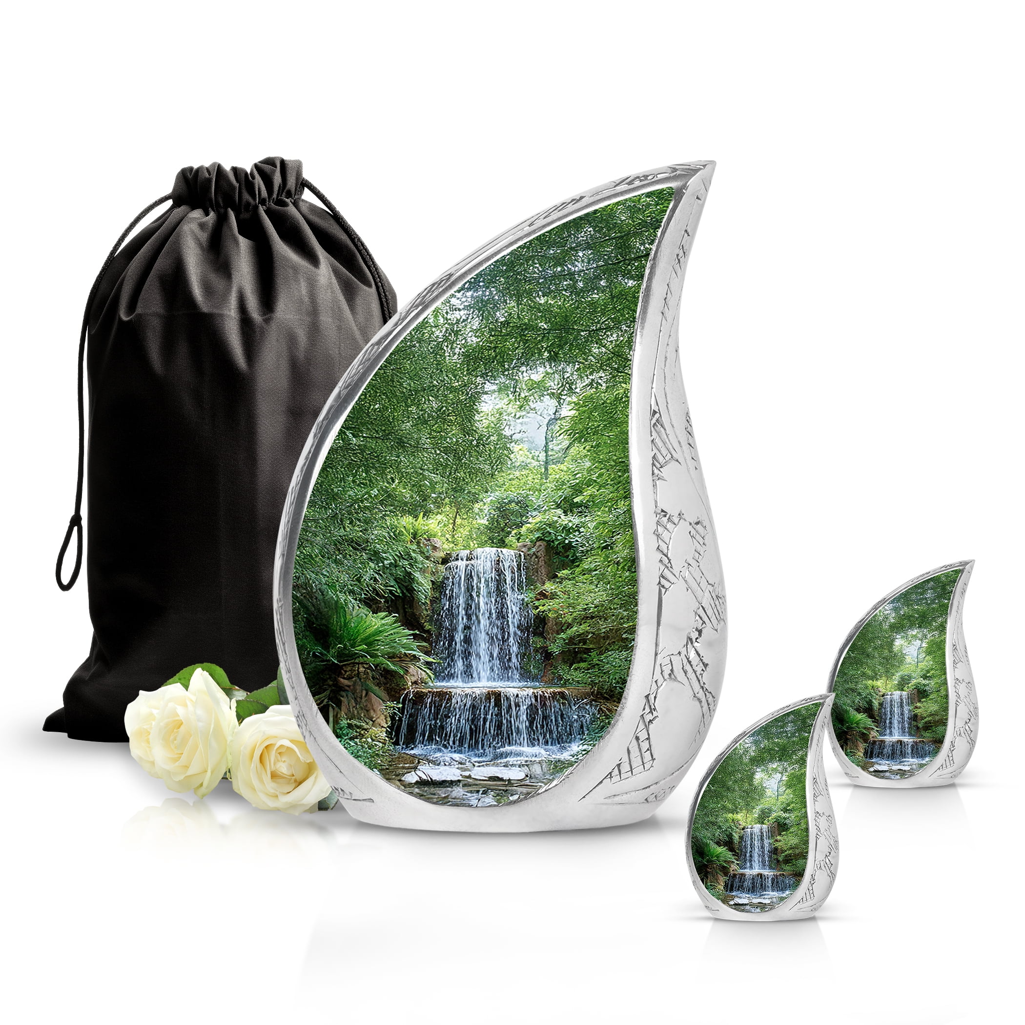 SABURIAL Waterfall Urn - Handmade Large Funeral Urn For Human Ash ...