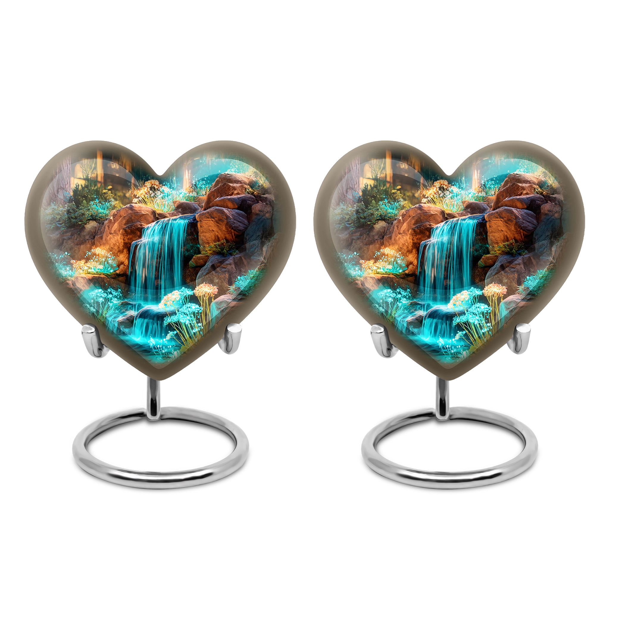 SABURIAL Waterfall Urn - Miniature Handmade Tribute Urns For Mom & Dad ...
