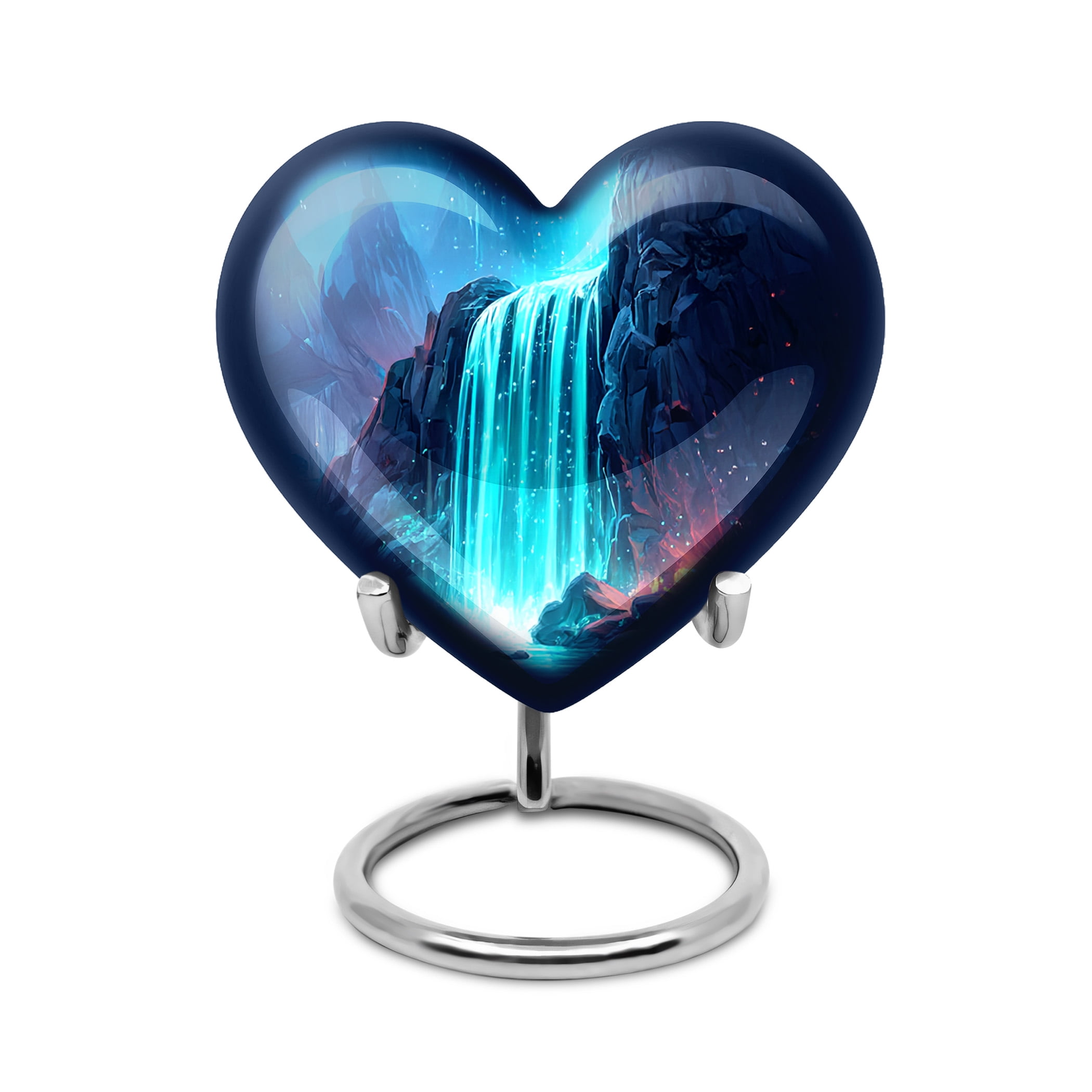 SABURIAL Waterfall Urn - Small Memorial Urns For Dad Ash - Unique ...