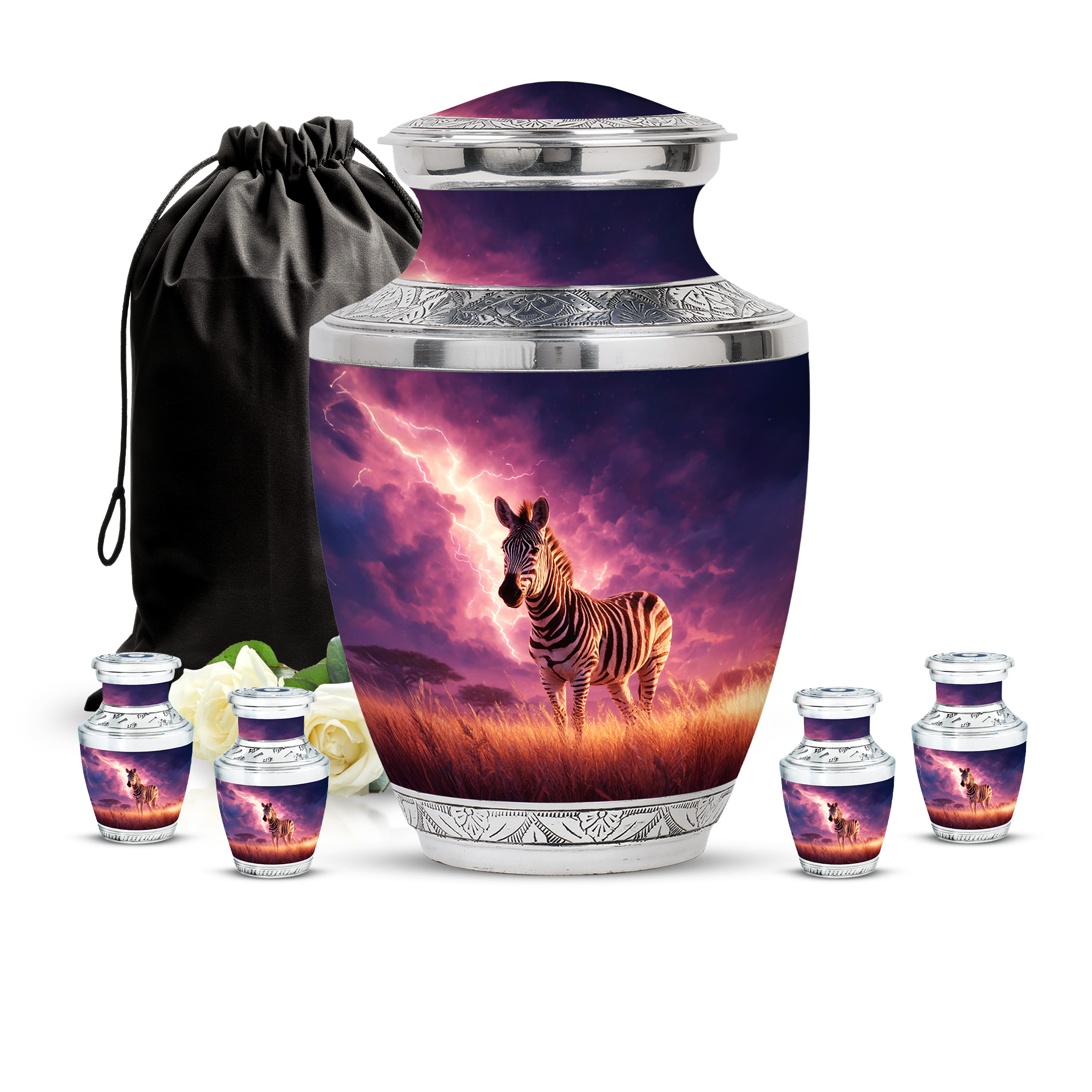 SABURIAL Zebra Urn - Human Remains For Mom & Dad - Burial Urn For Adult ...