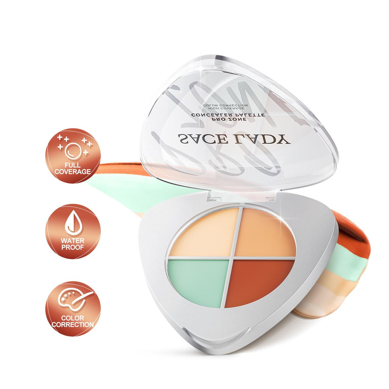 SACE LADY 4 Color Concealer Cream Palette Full Covers Undereye Dark ...