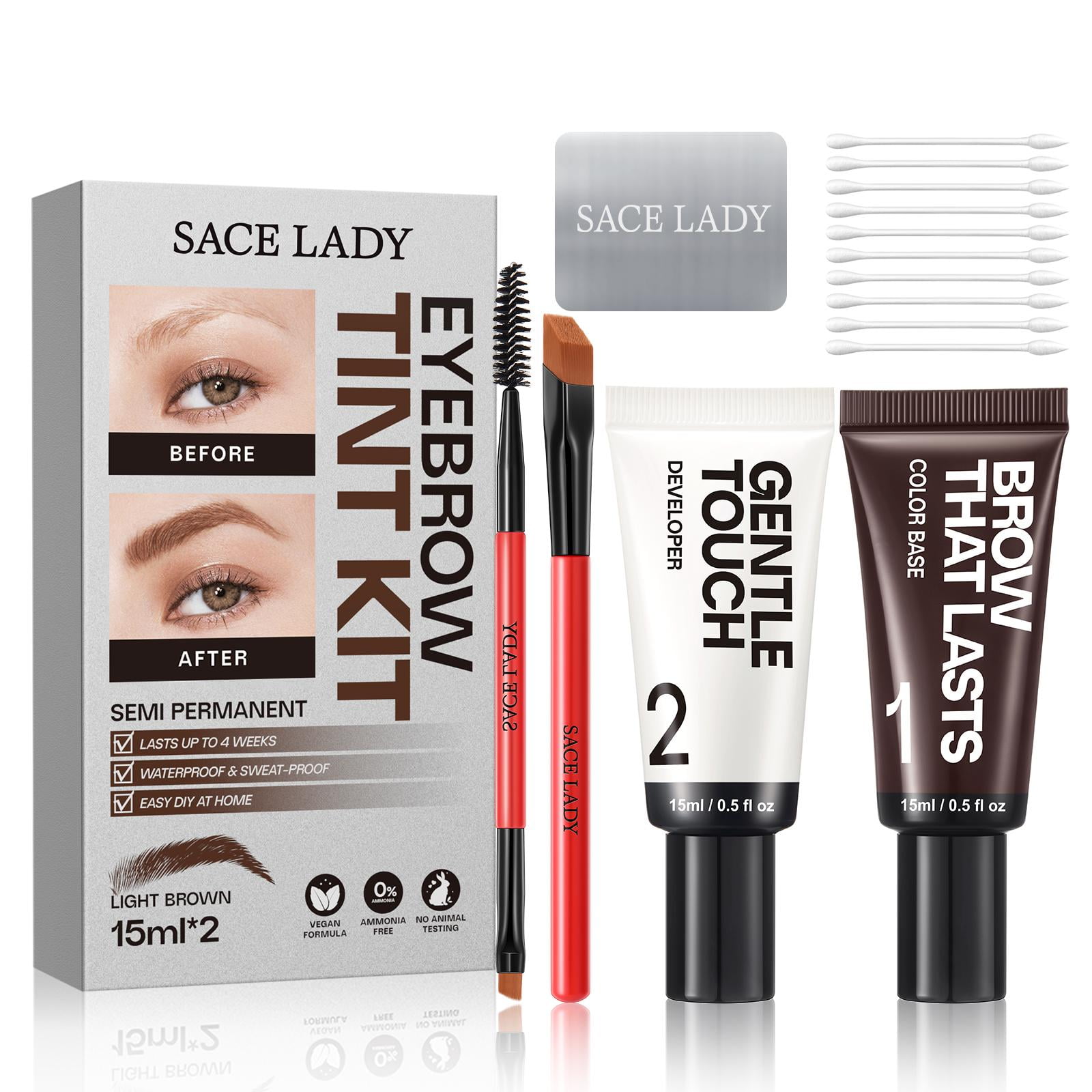 SACE LADY Eyebrow Tint Kit,Long-lasting Waterproof Sweat-proof Eyebrow ...