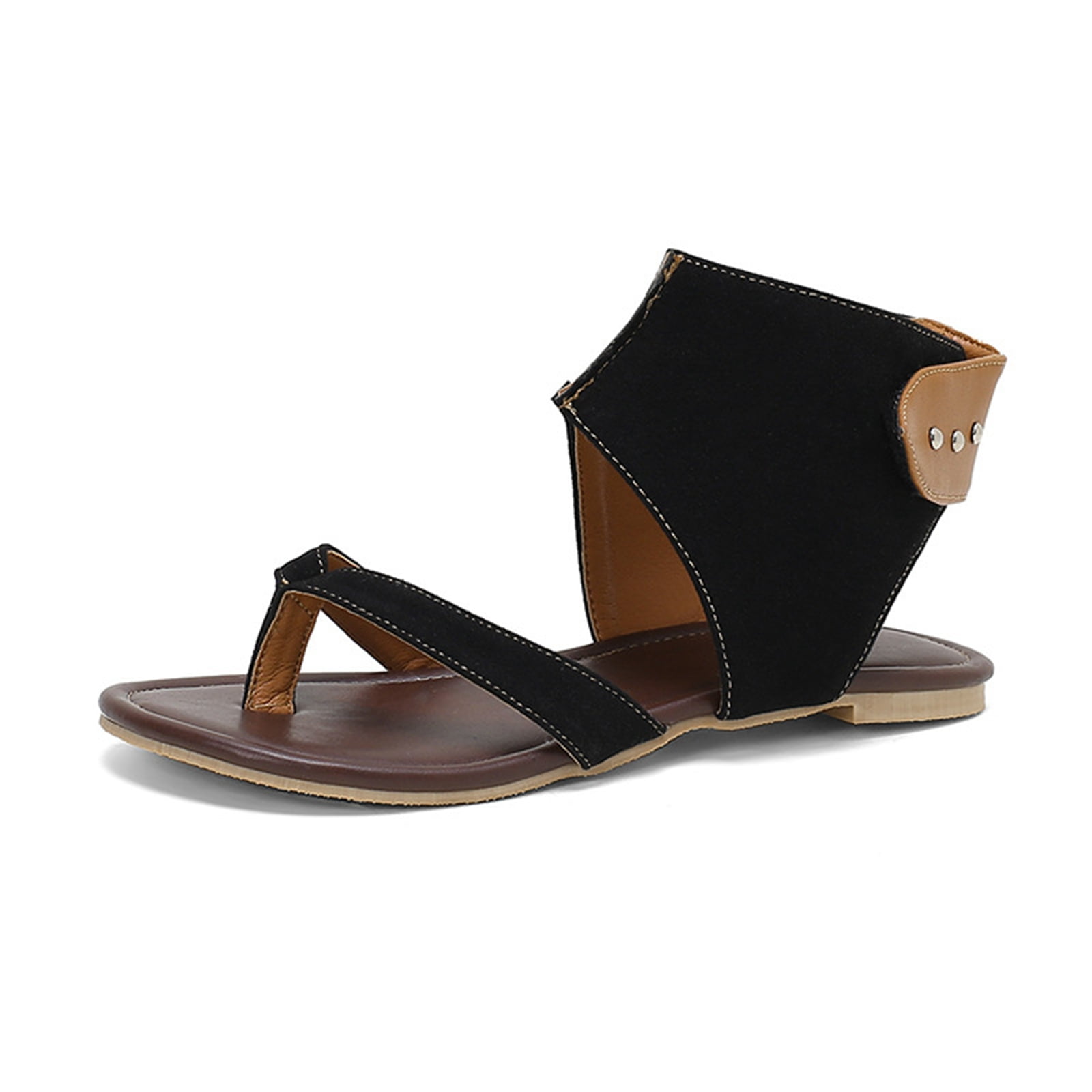 SACFOF Flat Gladiator Sandals for Women Casual Summer Dressy Flip Flops ...