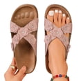 SACFOF Flat Sandals for Women 2026 Dressy Summer Fashion Walking Slides ...