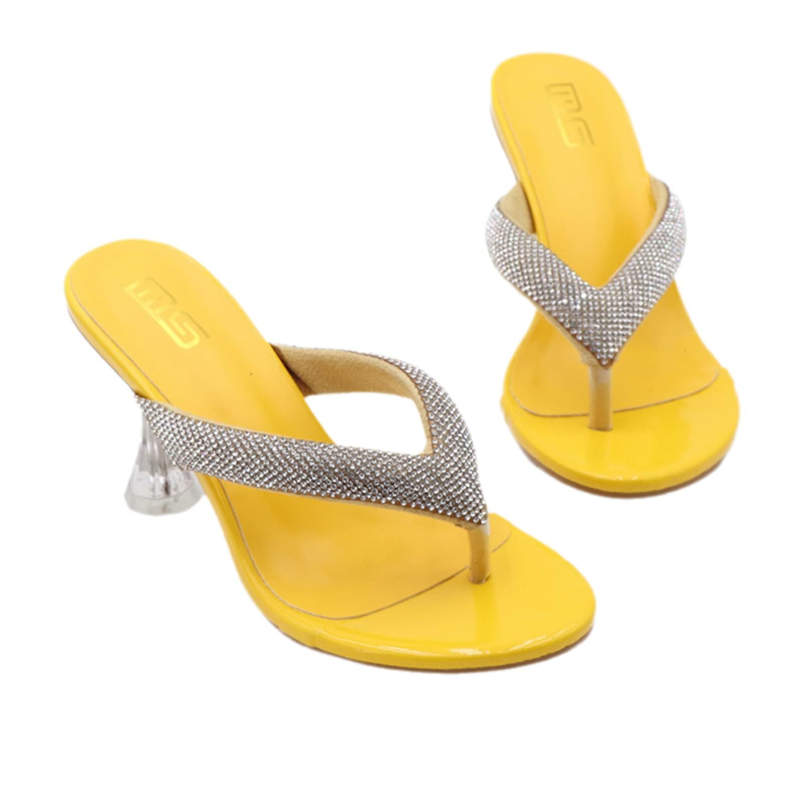 SACFOF Women's Square Open Toe Heeled Sandals with Rhinestone Square ...