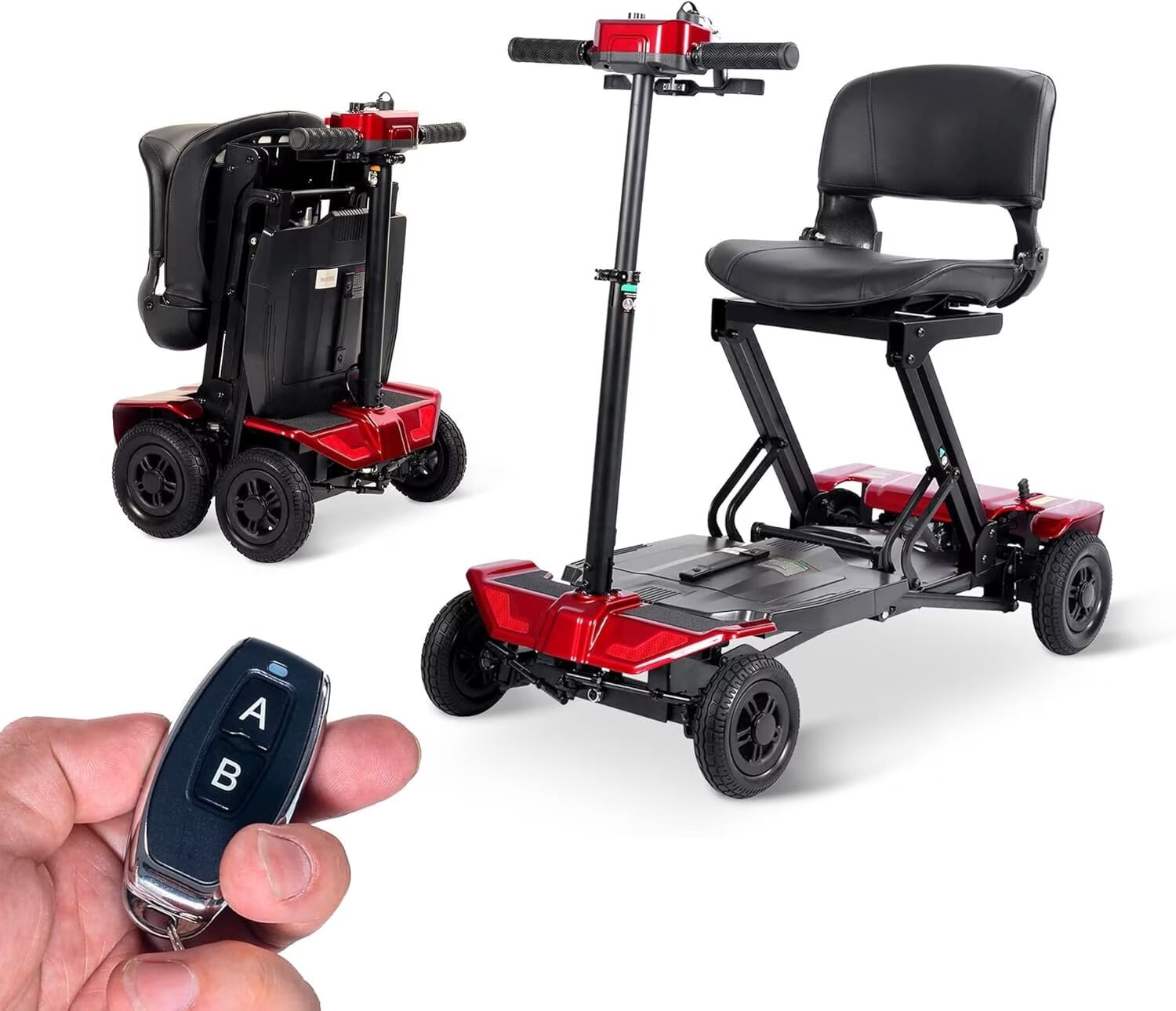 SACVON Automatic Foldable Mobility Scooter for Adults, One Click Fold ...