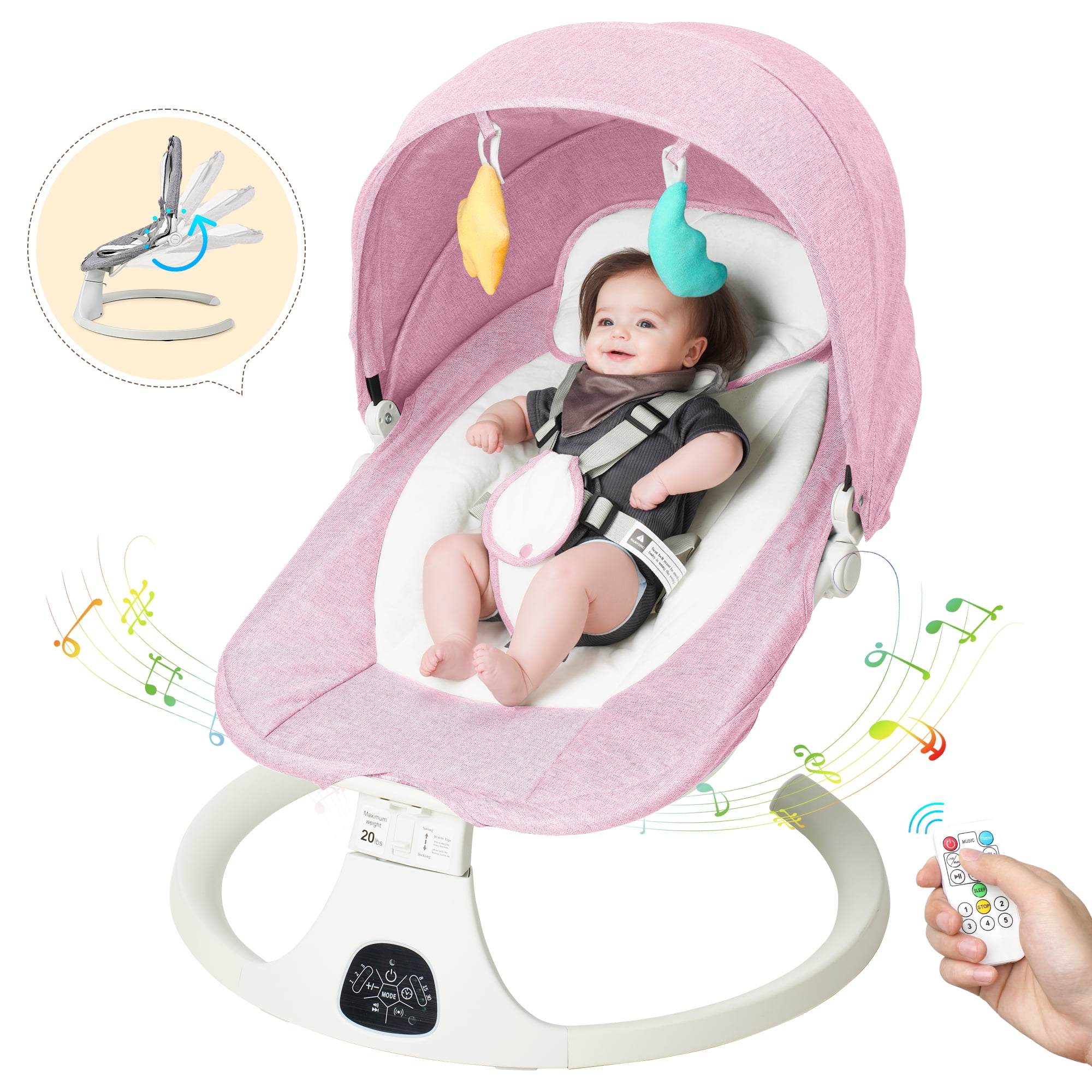 SACVON Baby Swing for Infants, Baby Rocker with 5 Point Harness ...