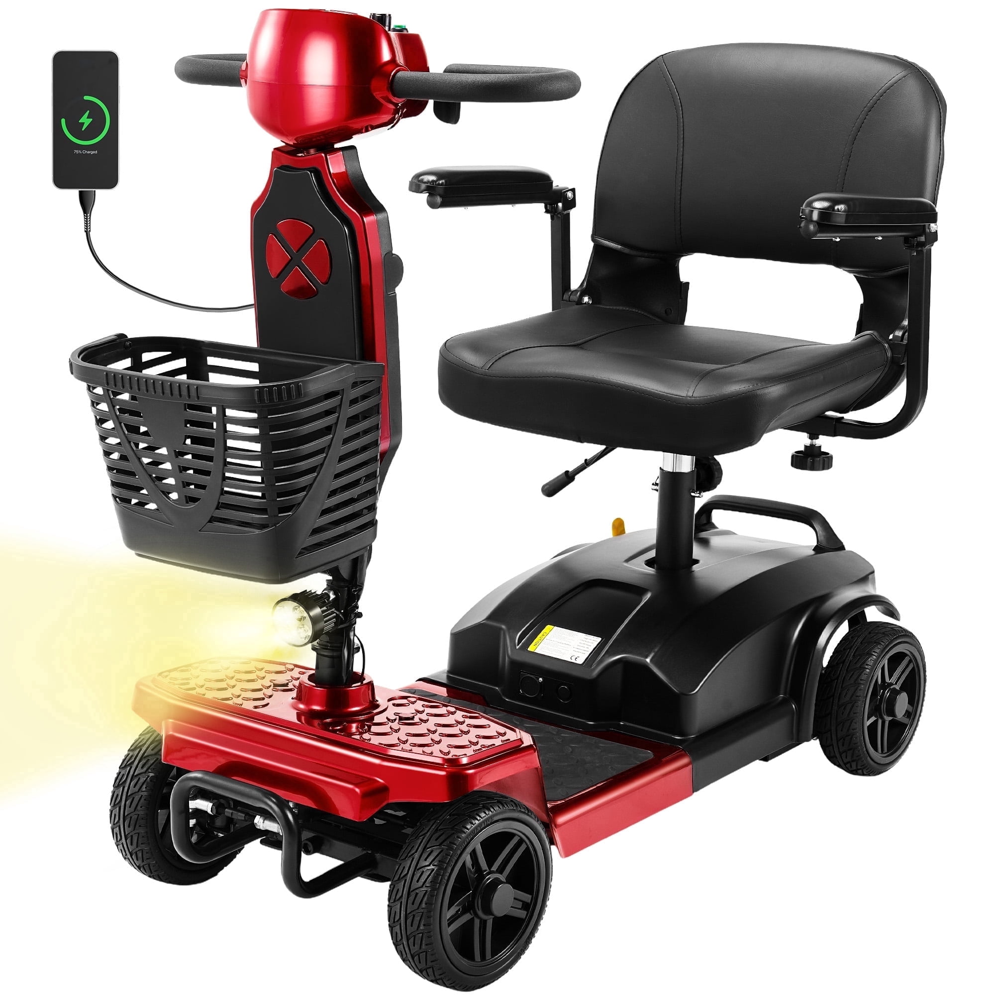 SACVON Mobility Scooters for Seniors with Thick Comfort Seat,USB ...