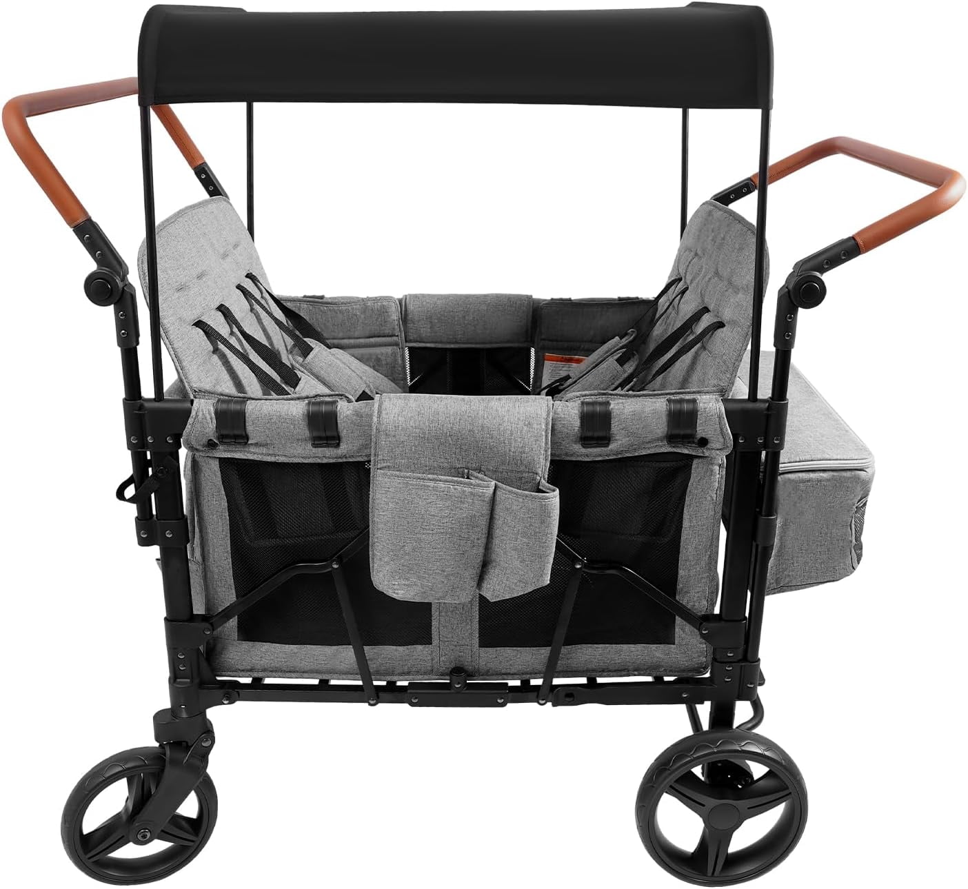 SACVON Stroller Wagon for 4 Kids with 5-Point Harnesses,Detachable ...