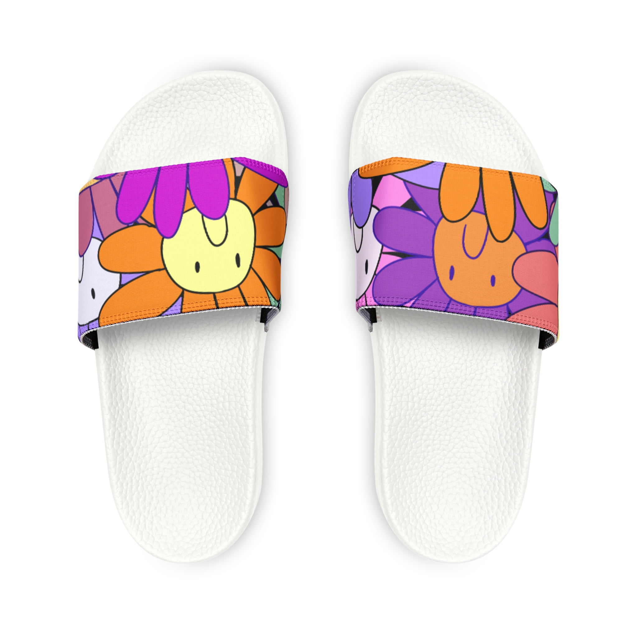 SAD FLOWER Men's PU Slide Sandals - Walmart.com