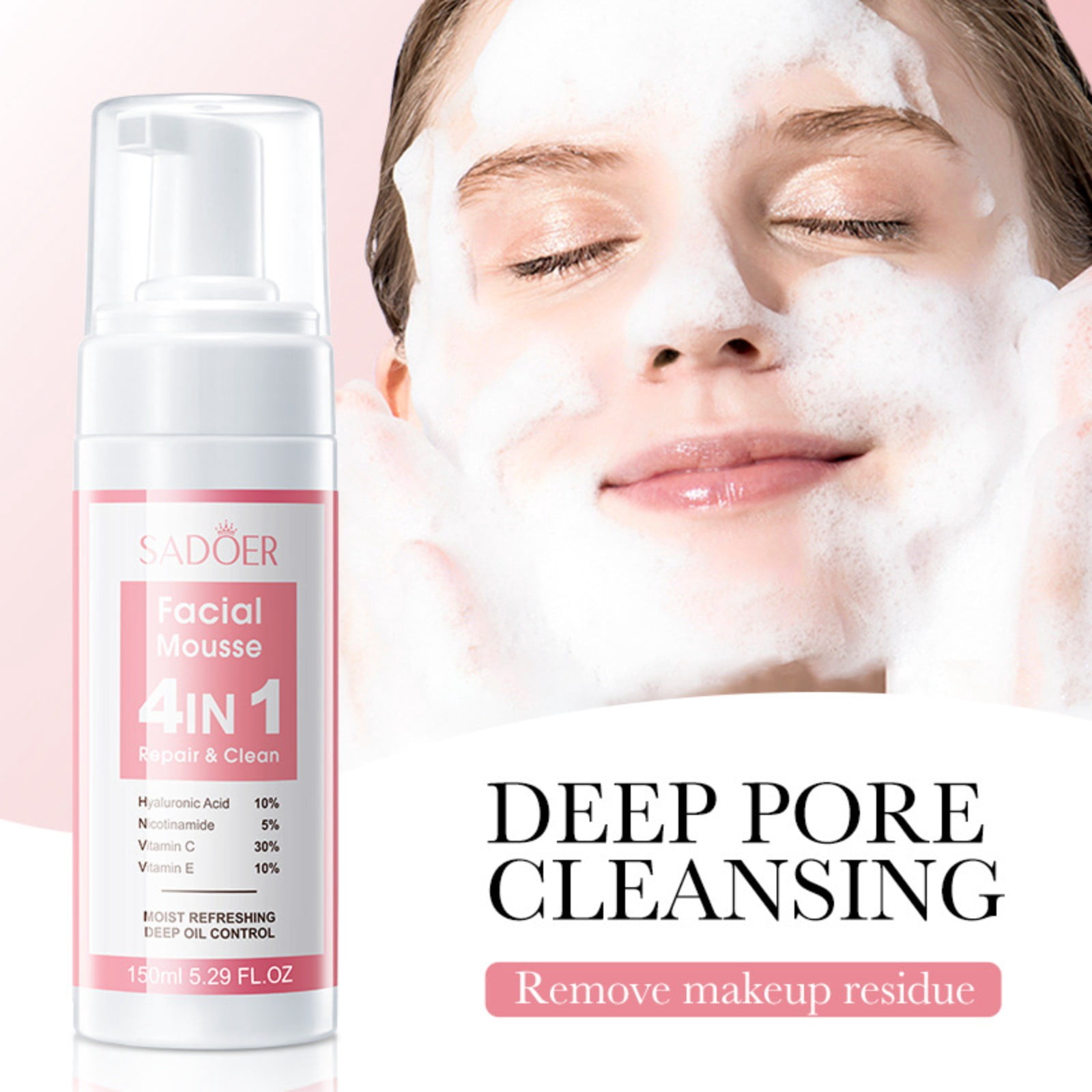 SADOER Gentle Cleansing Foam - Deep Makeup Removal & Moisturizing Oil ...