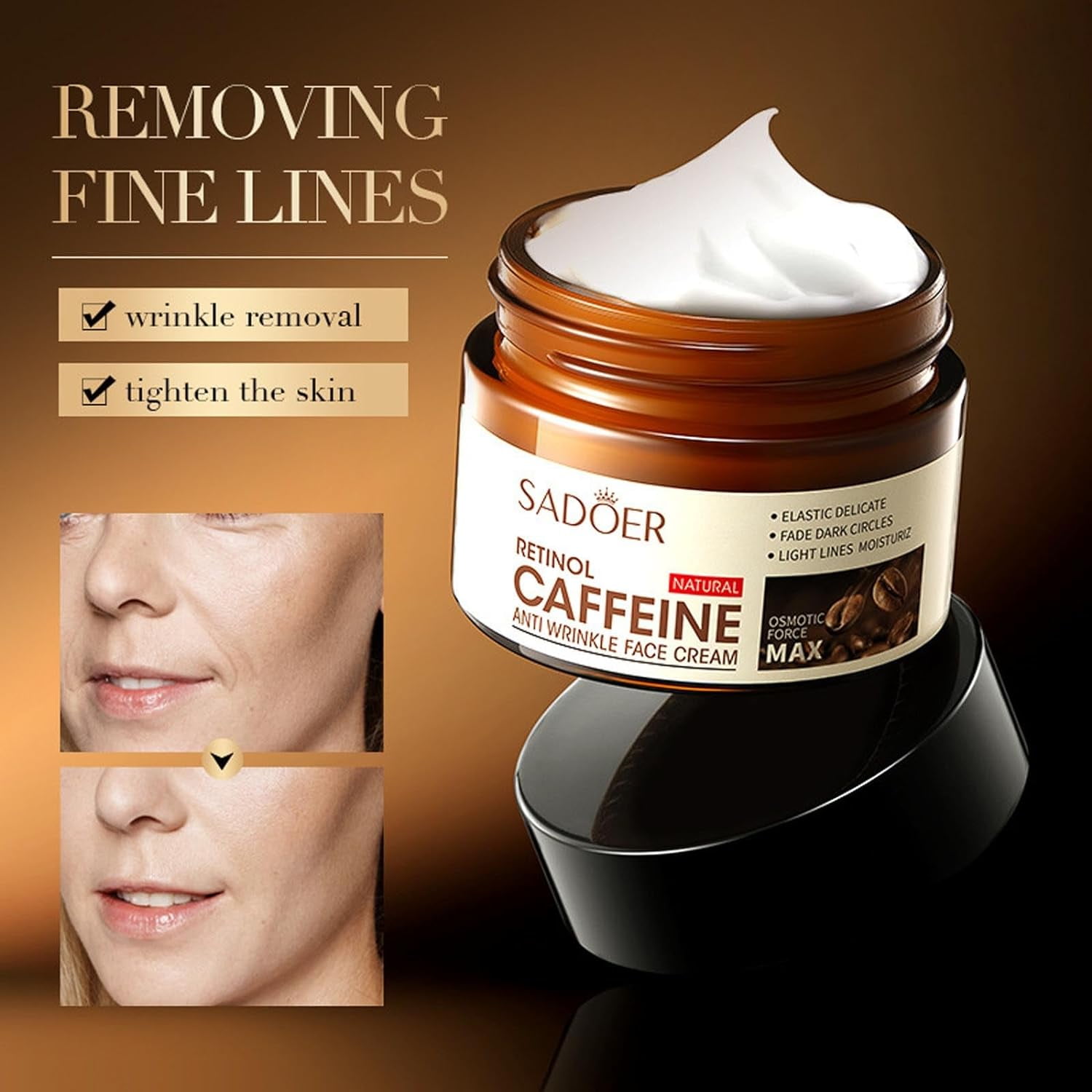 SADOER Retinol Caffeine Anti-Wrinkle Cream, Sadoer Retinol Cream ... SADOER Retinol Caffeine Anti-Wrinkle Cream, Sadoer Retinol Cream ...