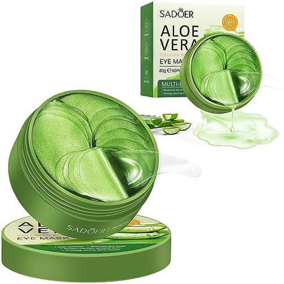 Sadoer Under Eye Mask 60 Pcs Aloe Vera Under Eye Patches Combat Puffy Eyes Dark Circles