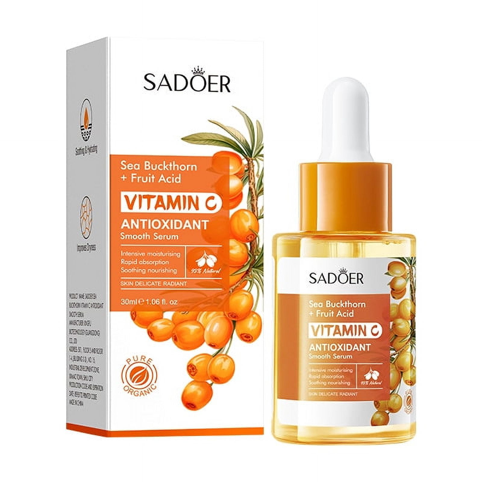 SADOER sea buckthorn vitamin C antioxidant brightening essence 30ml - Walmart.com