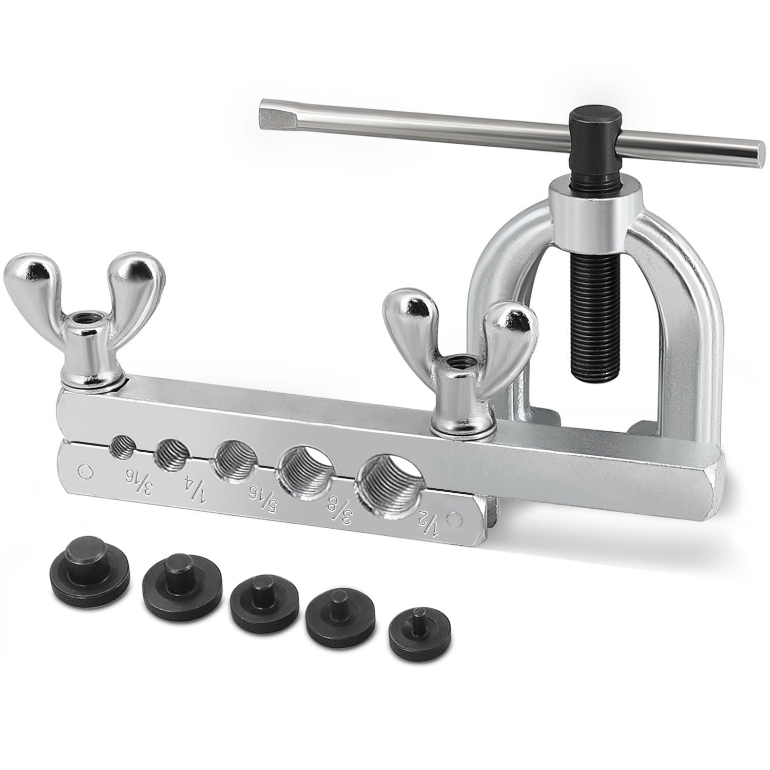 SAE 45 Degree Double Flare Brake Line Flaring Tool Kit with (3/16, 1/4 ...