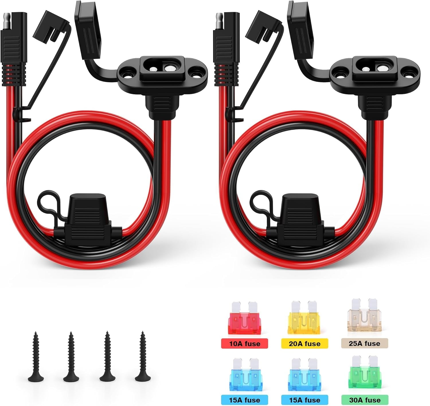 SAE Connector 1.3FT 12AWG SAE Extension Cable, Male Plug to Female ...