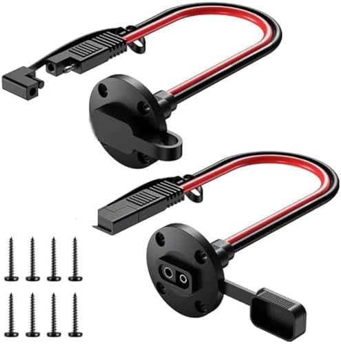 SAE Connector Power Socket Sidewall Port, 2 Pack 10AWG Cable ...