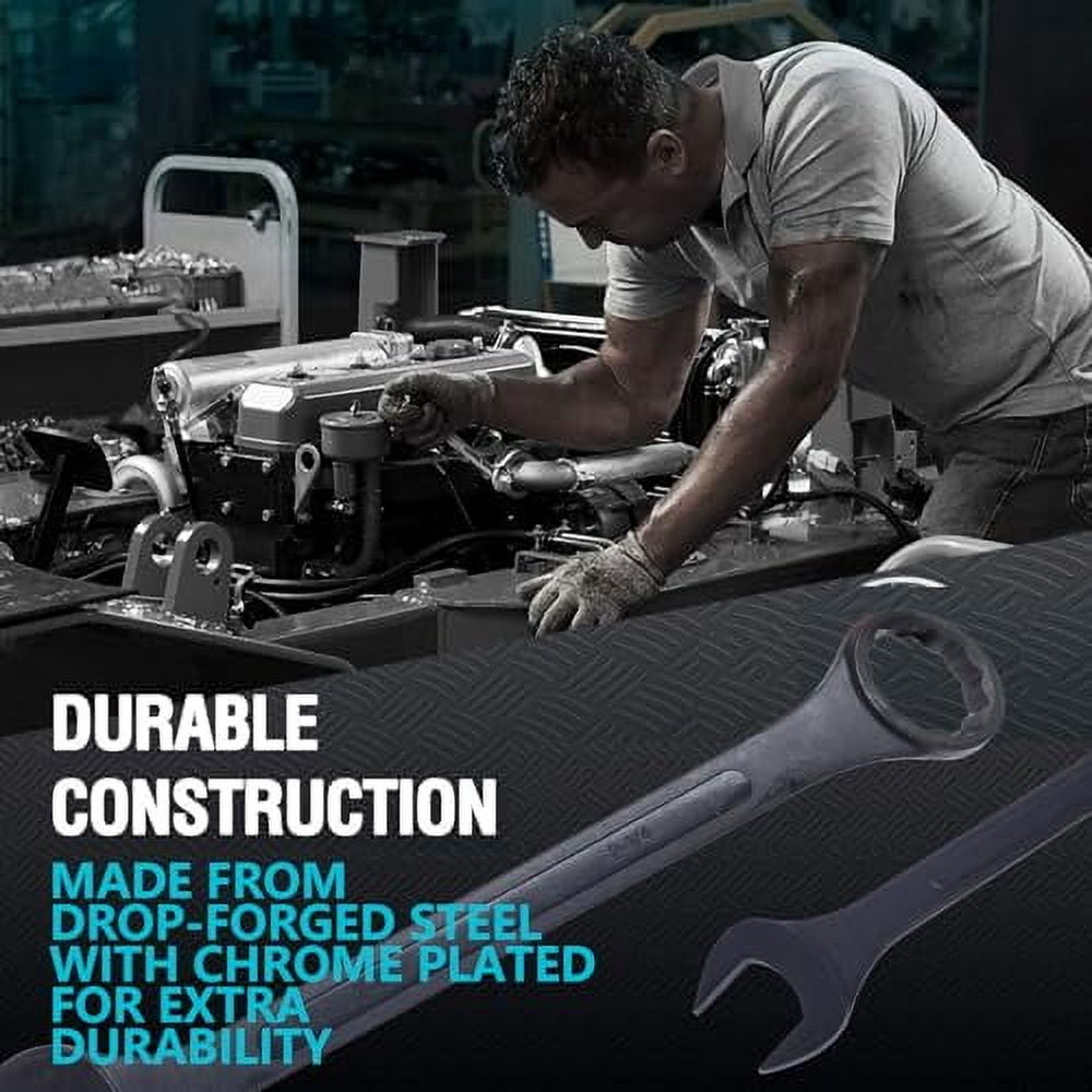 SAE Jumbo Combination Wrench Set Extra Large,10 PC SAE Black-Oxide ...